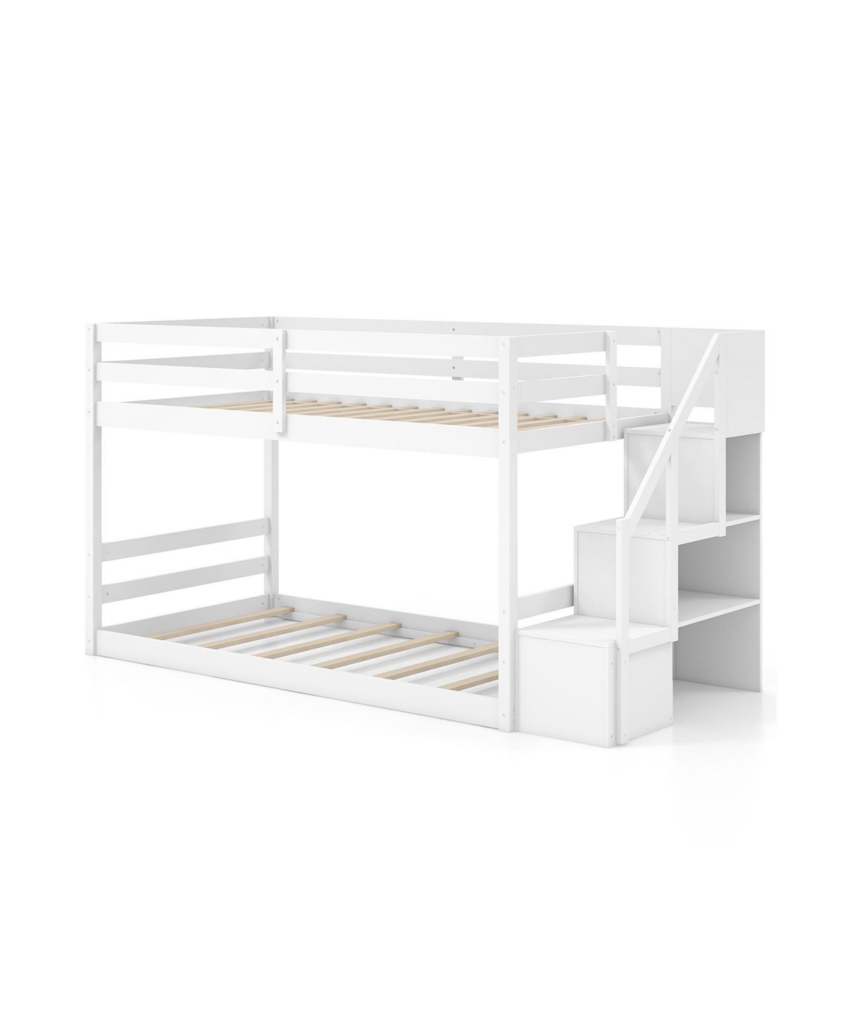 Click here for Slickblue Twin Over Twin Bunk Bed with Storage Sta... prices