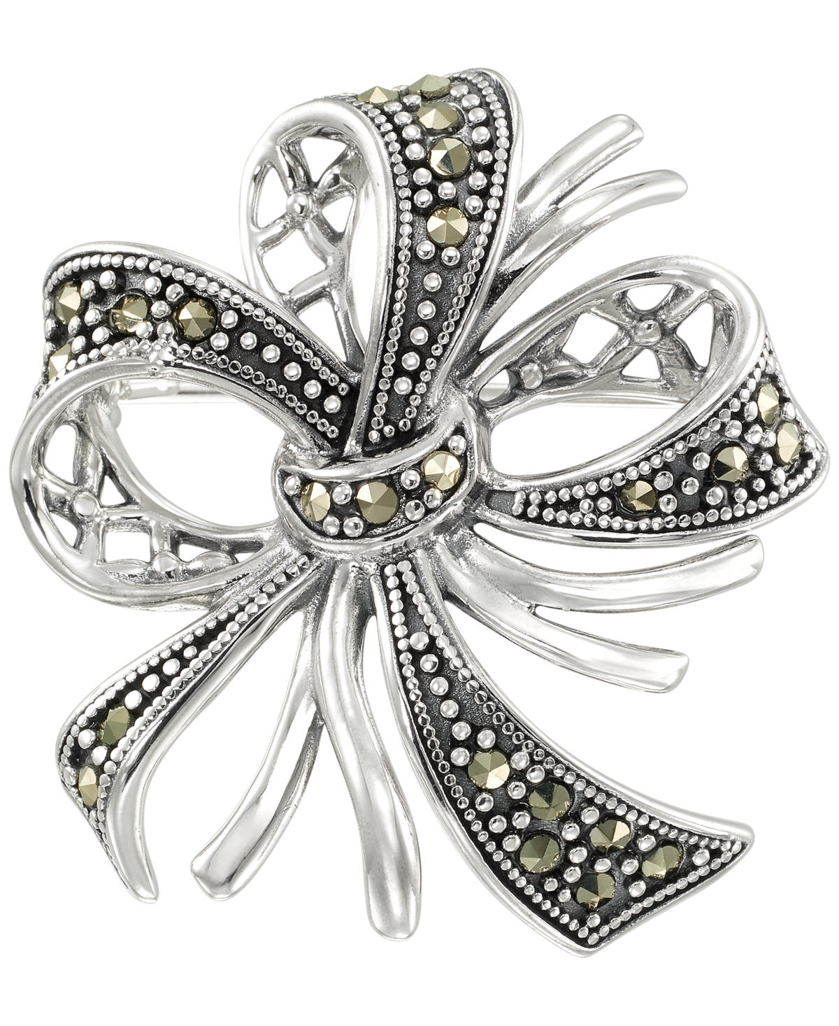 Click here for Macys Marcasite (0.34 ct. t.w.) Bow Brooch Pin in... prices