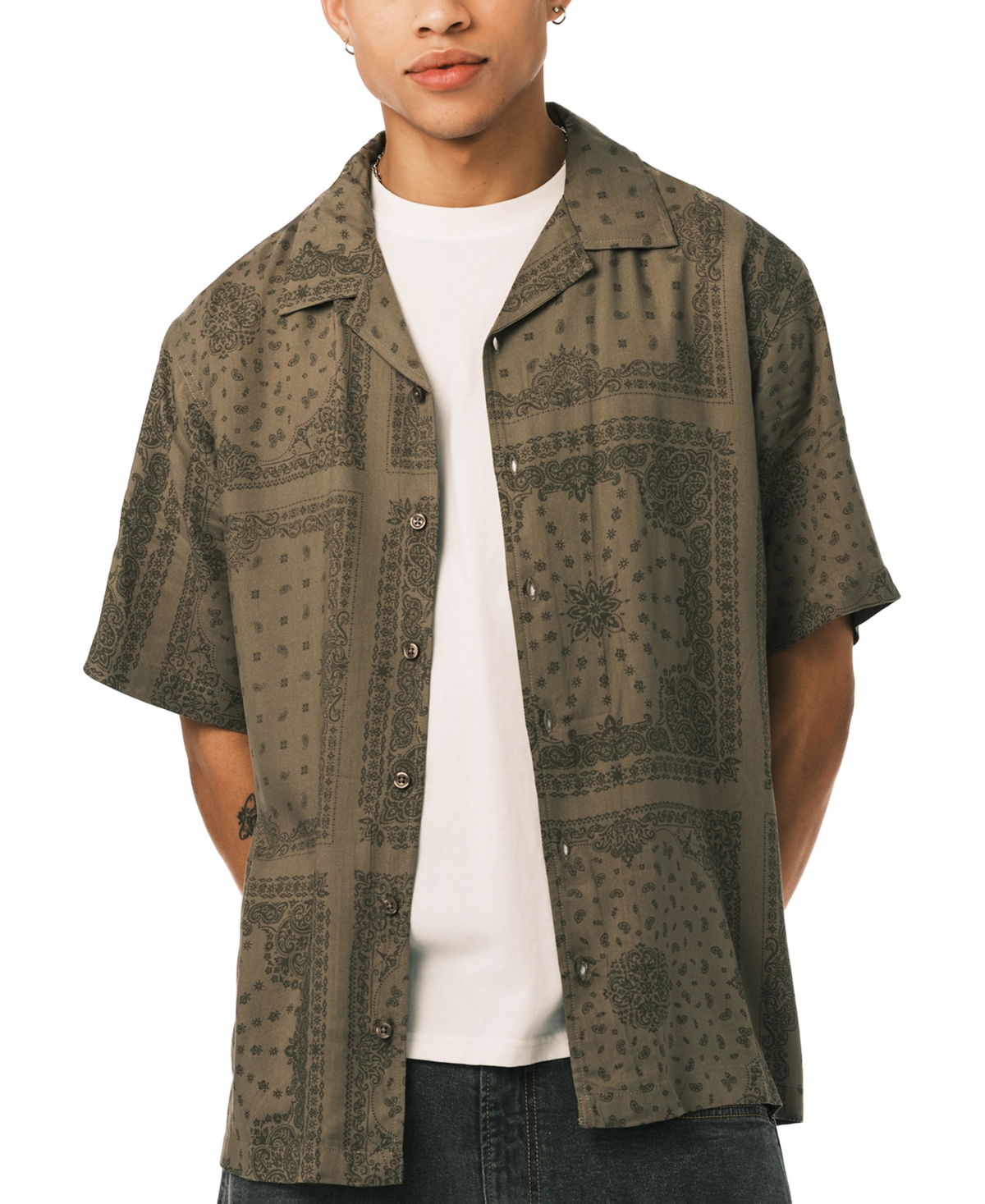 Click here for Buffalo David Bitton Mens Sandro Camp Collar Shirt... prices