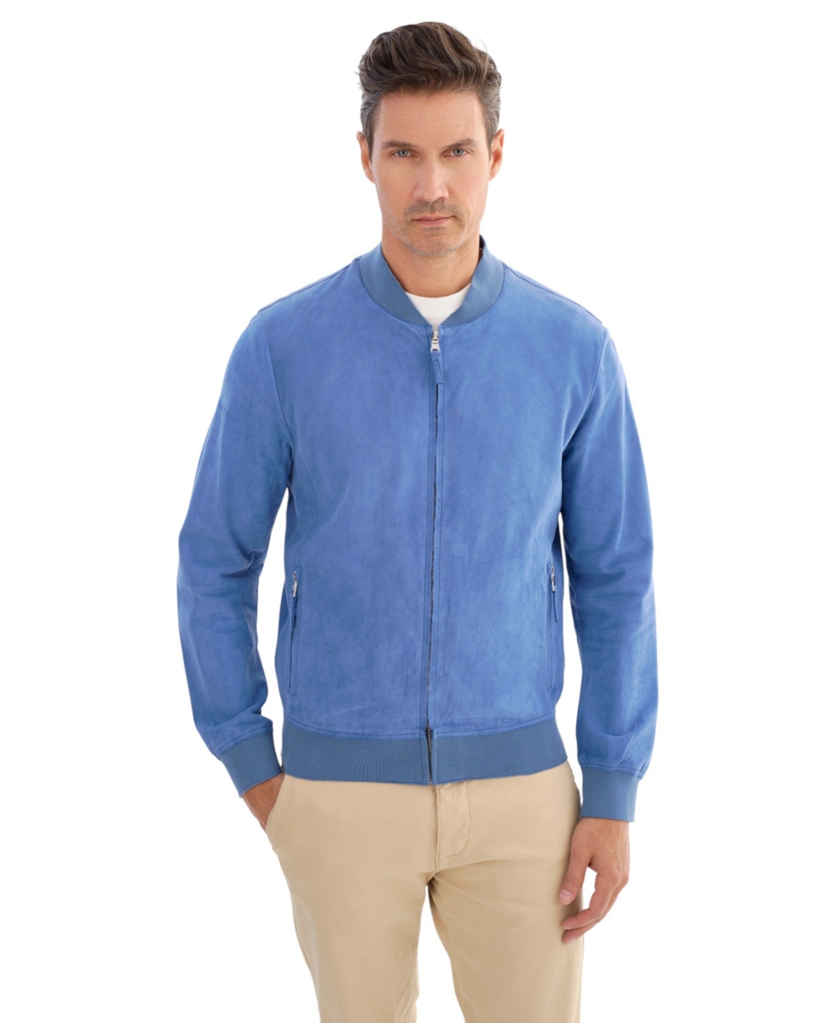 Click here for Regency Leathers Mens Daytona Suede Jacket - Blue prices