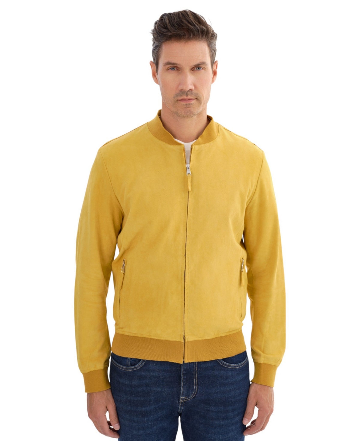 Click here for Regency Leathers Mens Daytona Suede Jacket - Yello... prices
