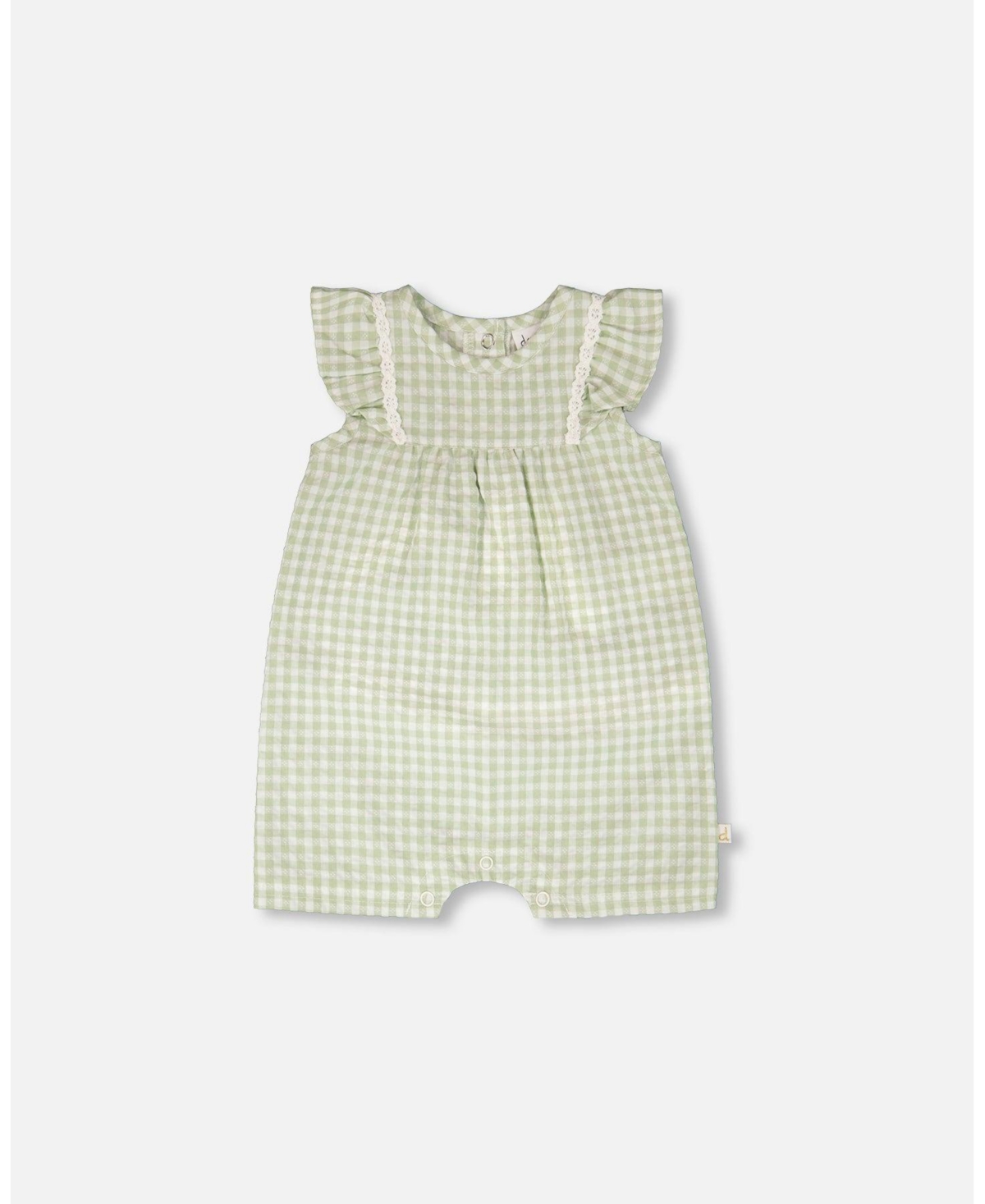 Click here for Deux par Deux Baby Girls Romper Green Gingham - Gr... prices