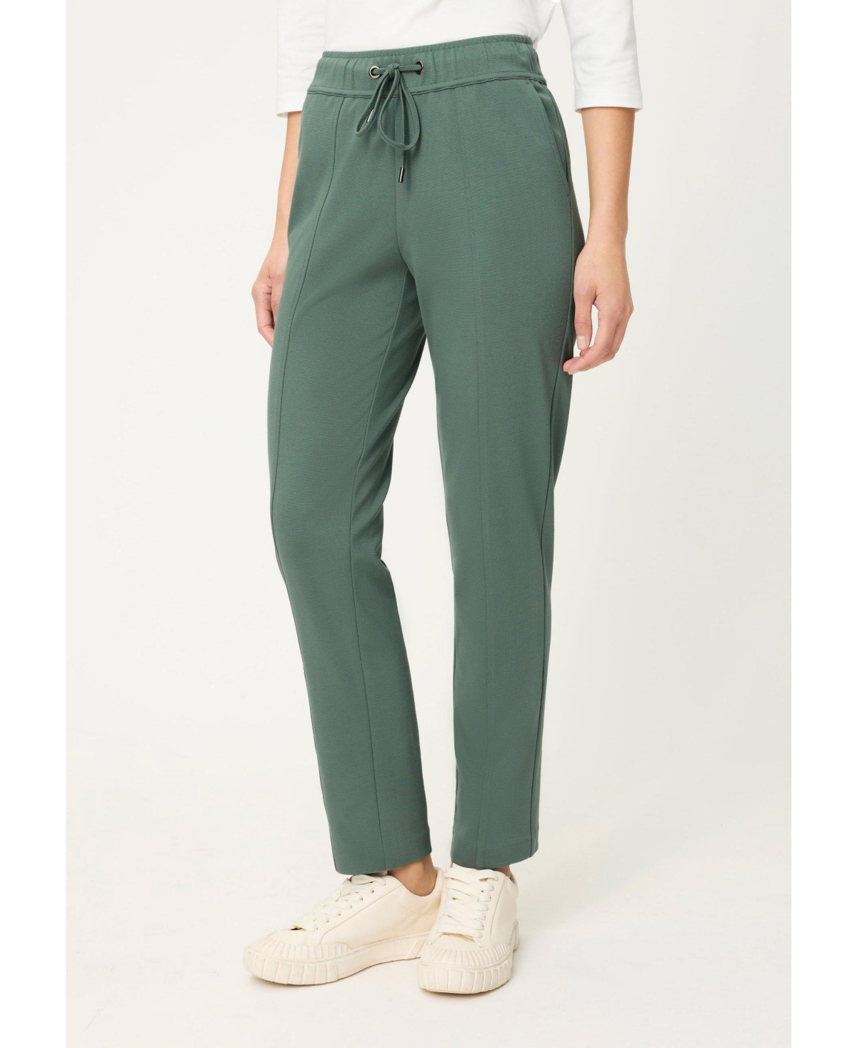 Click here for Olsen Womens Dana Fit Wide Jersey Pant - Dark sage prices