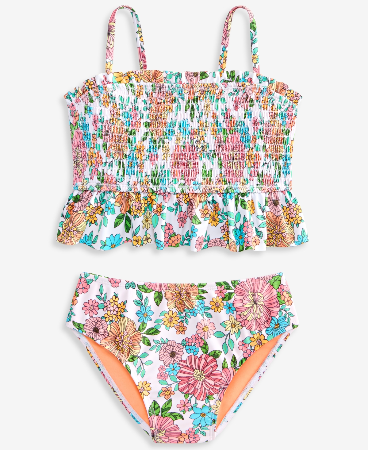 Click here for Breaking Waves Girls 7-16 Floral-Print Smocked Pep... prices