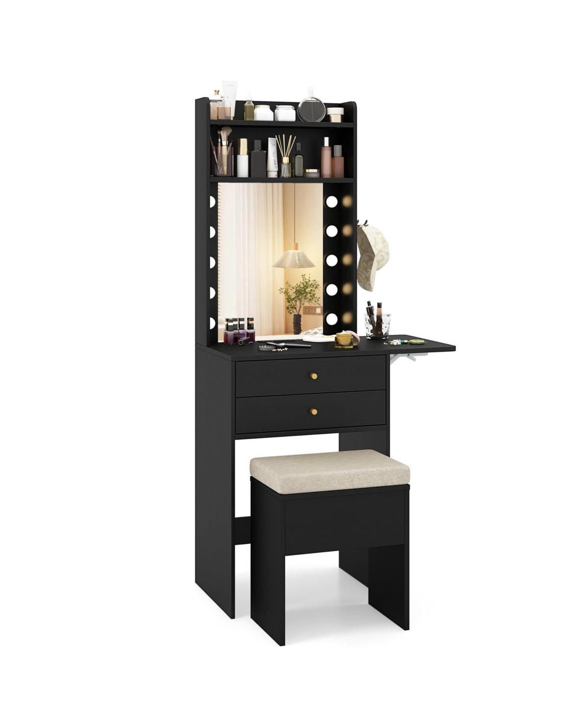 Click here for Volenca Compact Vanity Desk Set with 3-Color Light... prices