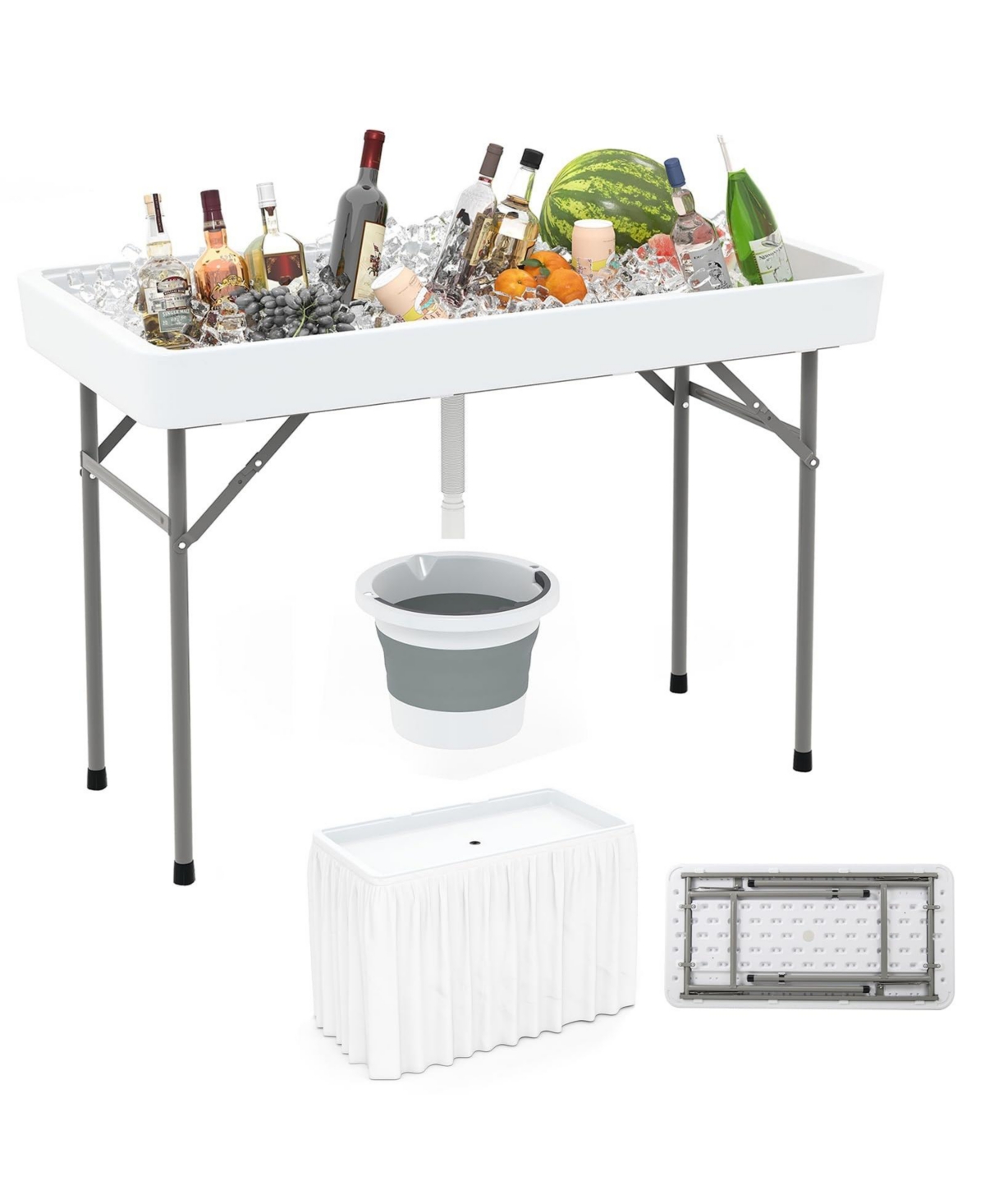Click here for Mecale 4 ft Ice Cooler Folding Table with Large Si... prices