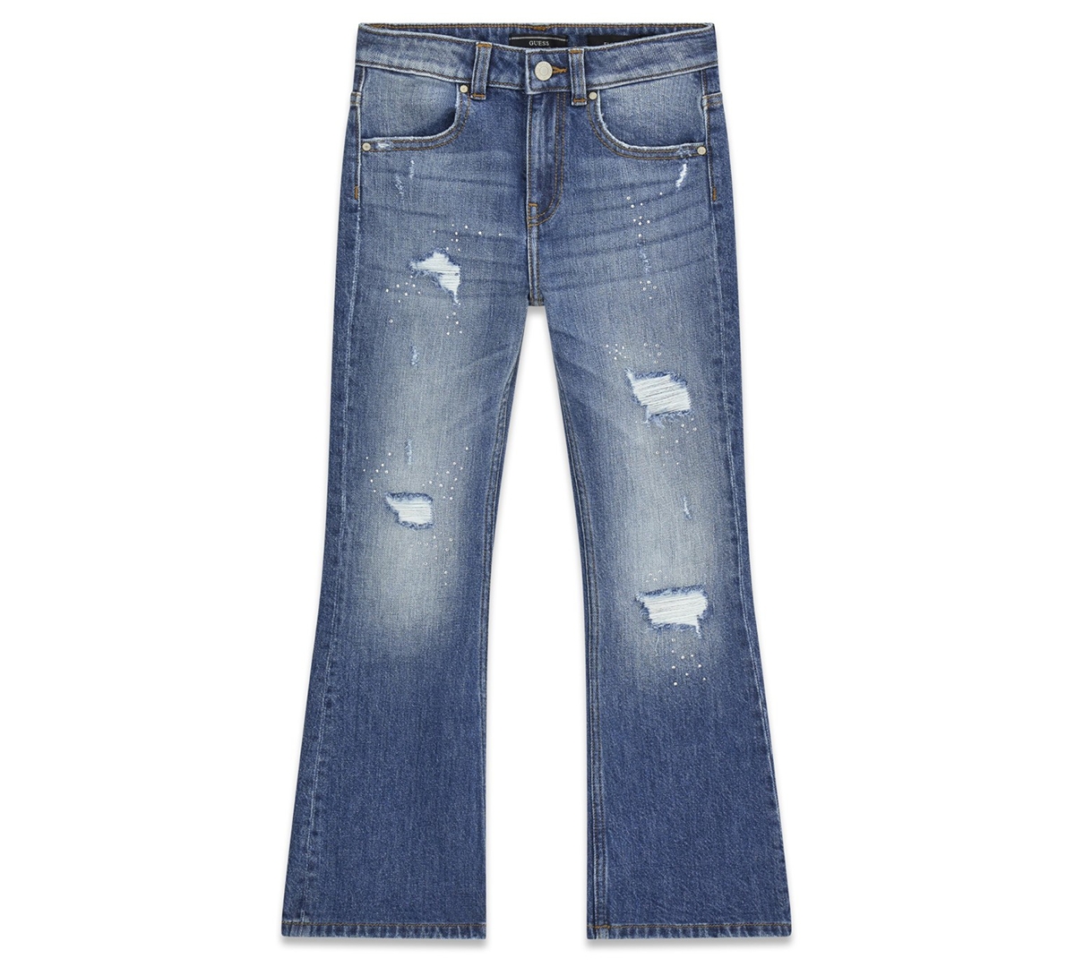 Click here for Guess Girls 7-16 Comfort Flare Rhinestone Jeans -... prices