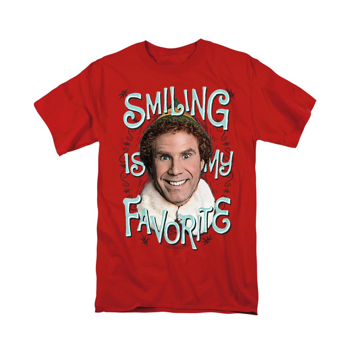 Click here for Elf Mens Smiling T Shirt - Red prices