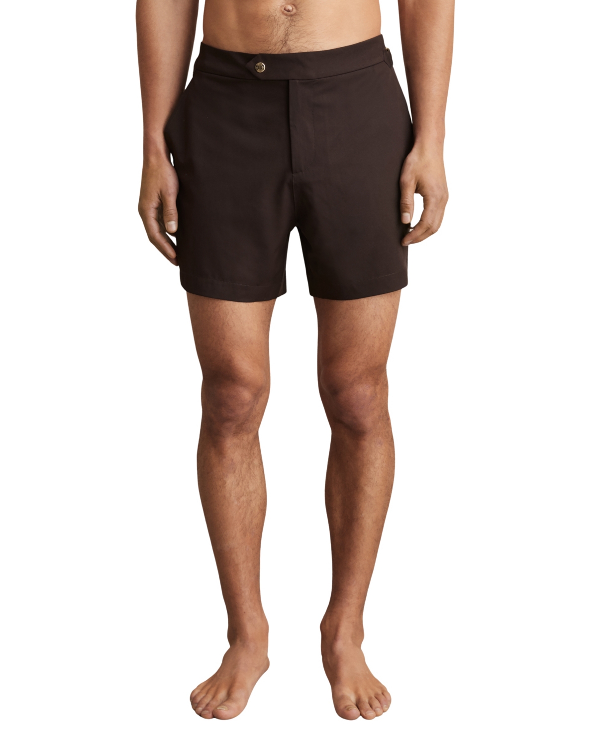 Click here for Reiss Mens Side-Adjuster Swim Shorts - Chocolate prices