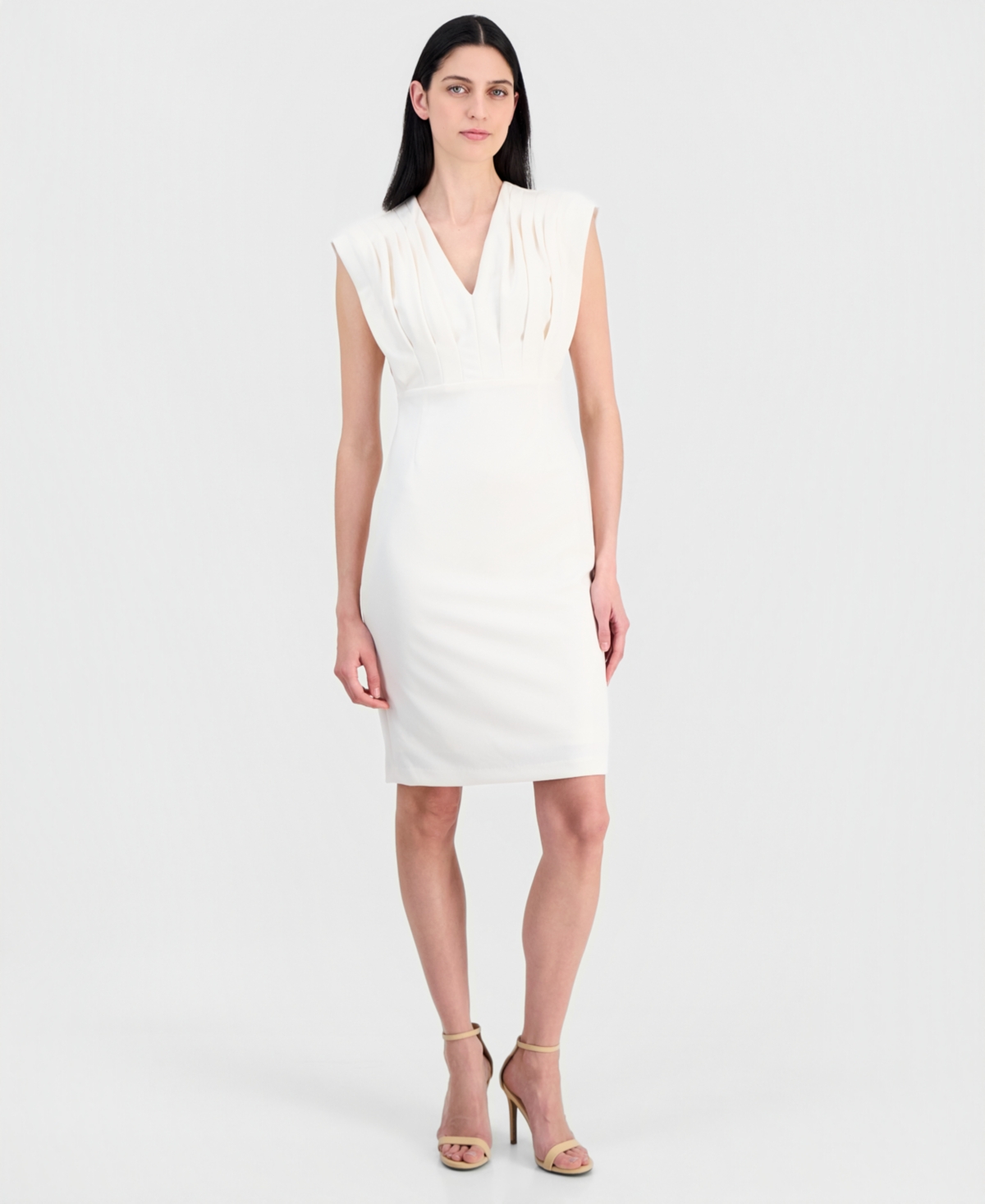 Click here for Anne Klein Womens Pleated-Bodice Sheath Dress - WH... prices