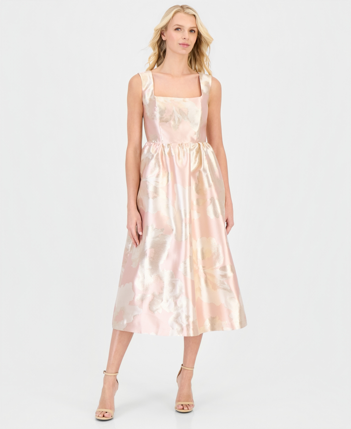 Click here for Anne Klein Womens Square-Neck Open-Back Midi Dress... prices