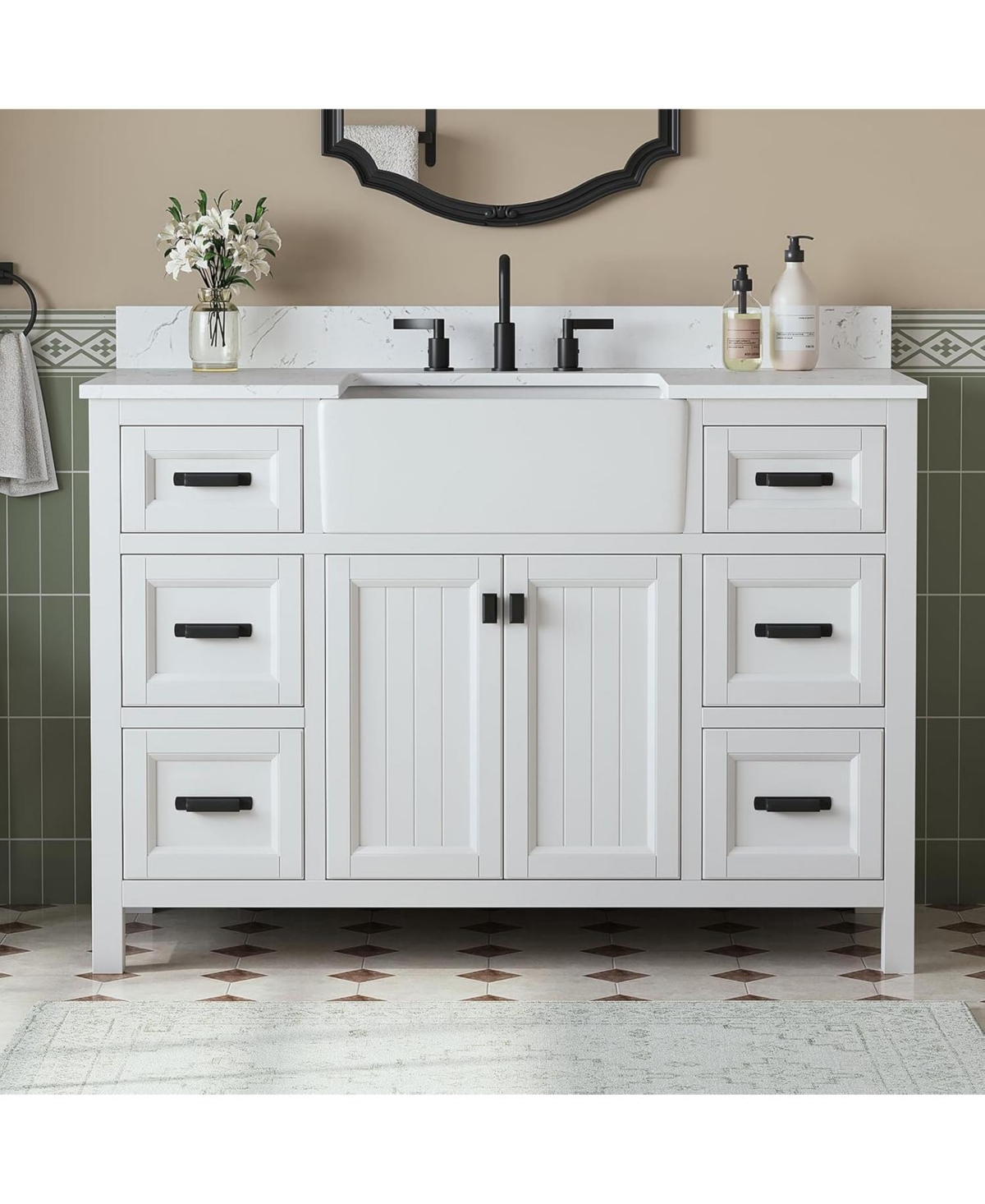 Click here for Busdays 48 Inch Bathroom Vanity with Apron Farm Si... prices