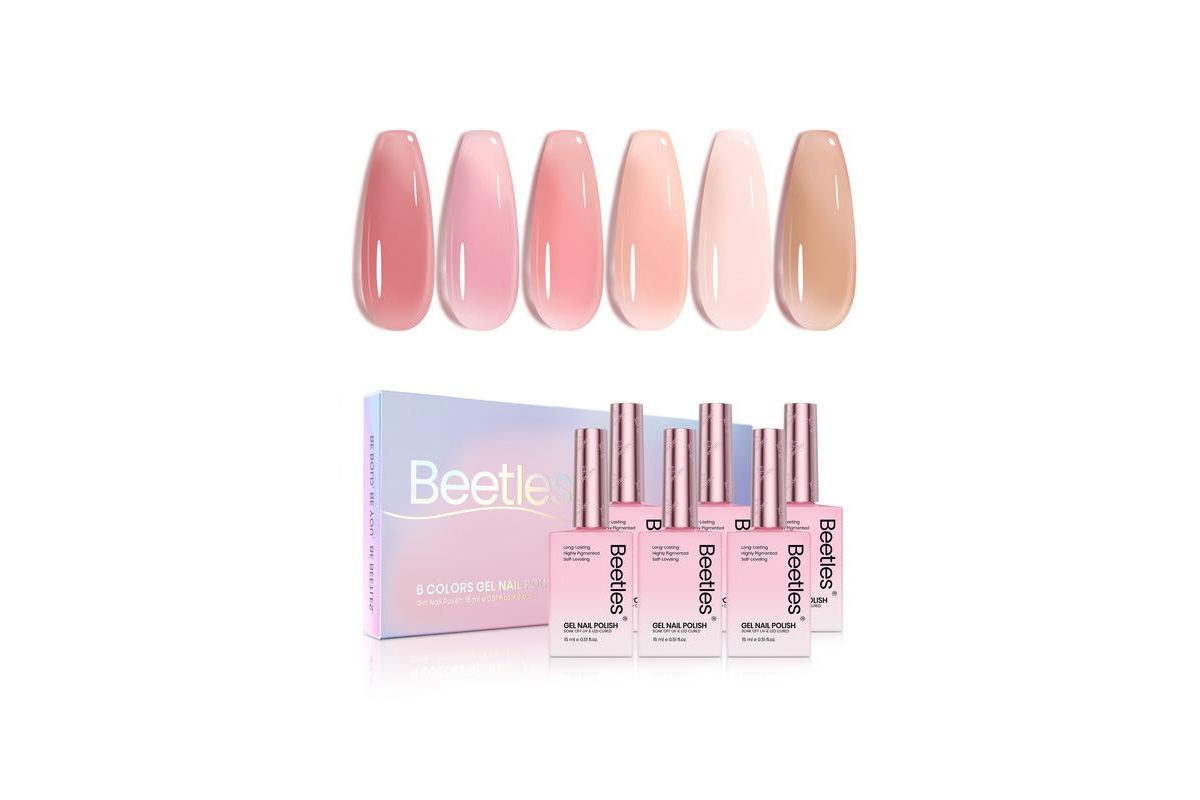 Click here for Beetles Nude Pink Gel Nail Polish Set 6 Colors - L... prices