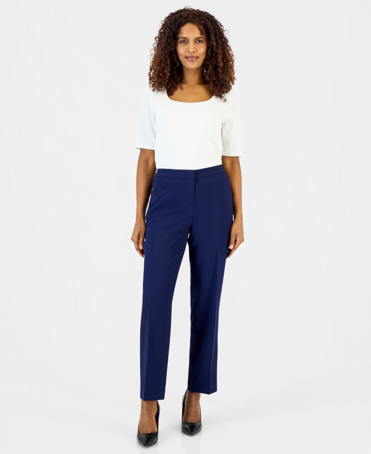 Click here for Kasper Womens Elastic Waist Slim-Fit Ankle Pant -... prices