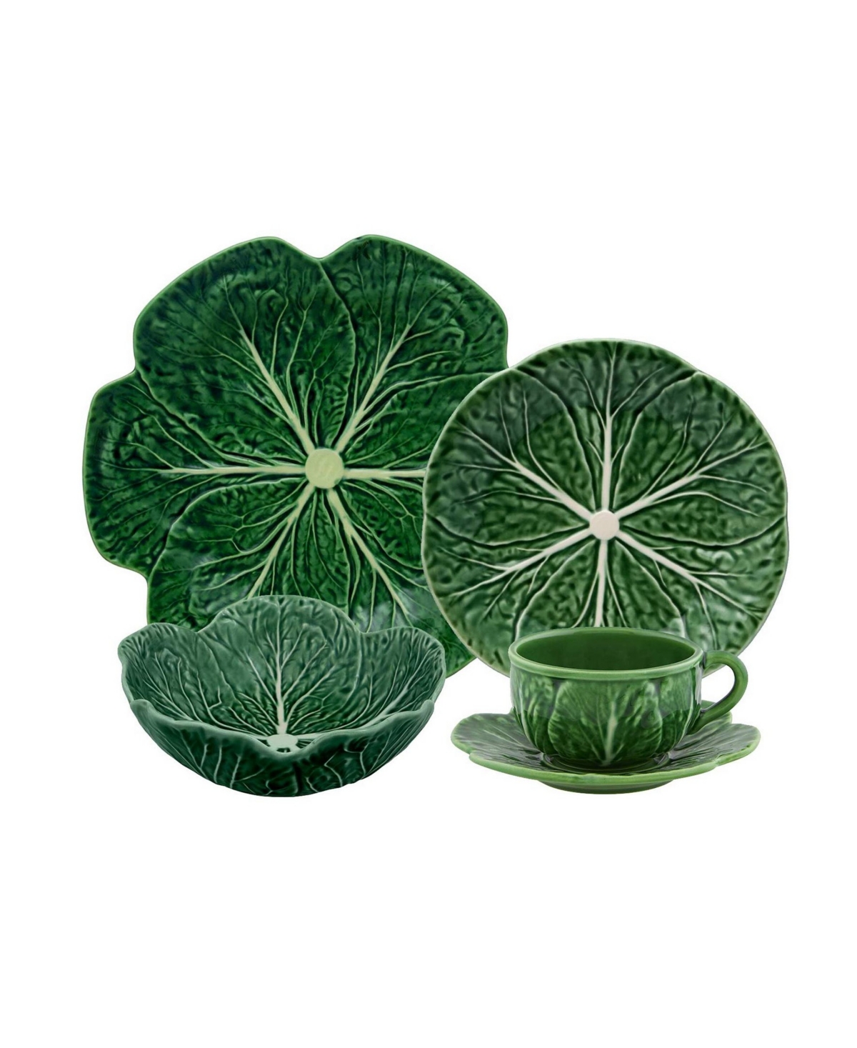 Click here for Bordallo Pinheiro Cabbage 5-Pc. Place Setting - Gr... prices