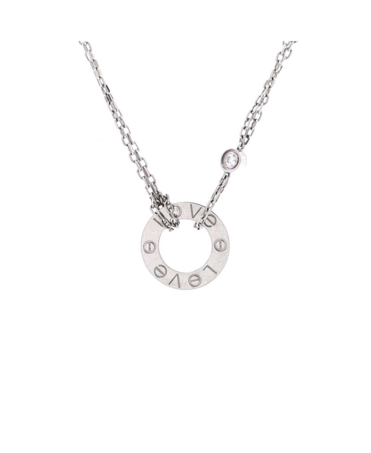 Click here for Pre-Owned Cartier 2 Diamonds Love Pendant Necklace... prices