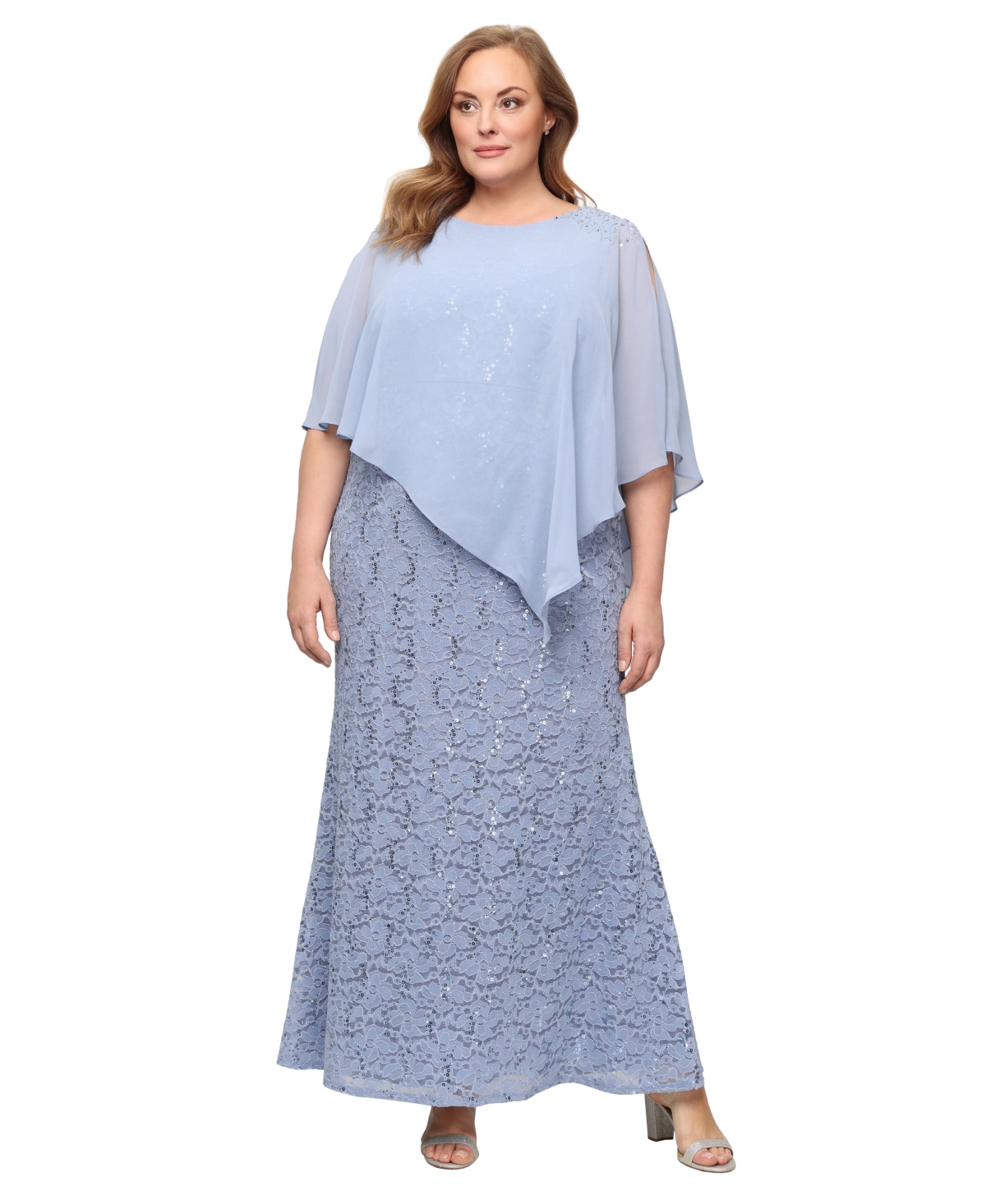 Click here for Sl Fashions Plus Size Beaded Popover Gown - Hydran... prices