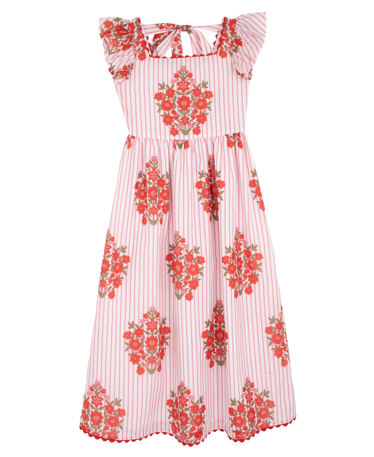 Click here for Rare Editions Girls 7-16 Striped Block Print Flutt... prices