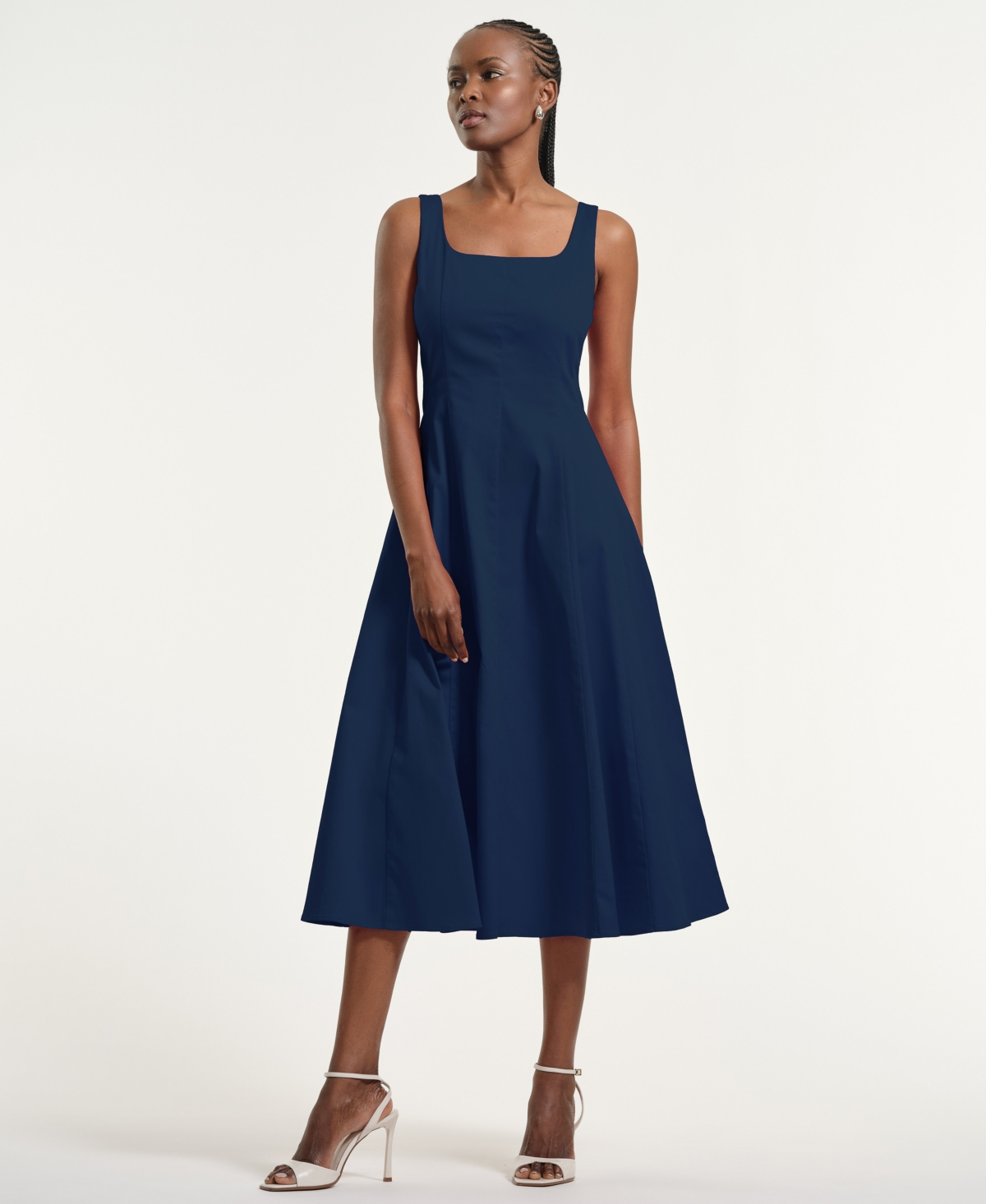 Click here for Isaac Mizrahi Womens Seamed Square Neck Midi Dress... prices