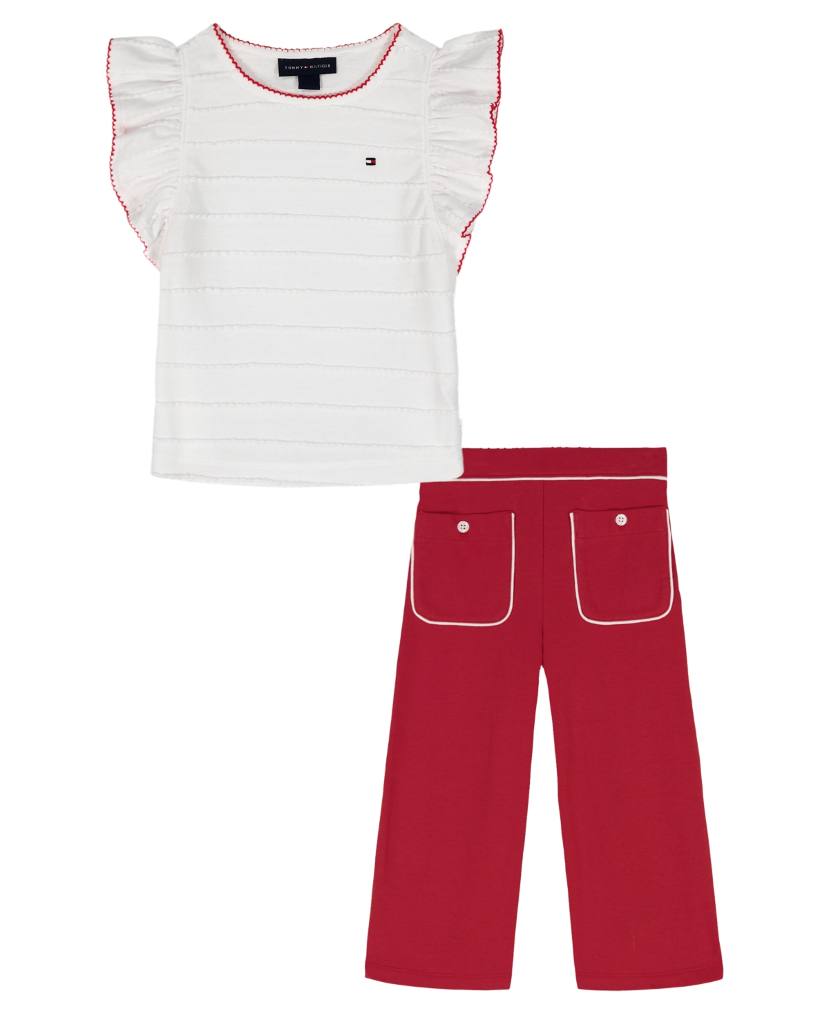 Click here for Tommy Hilfiger Girls 4-6X Round Neck Top and Elast... prices