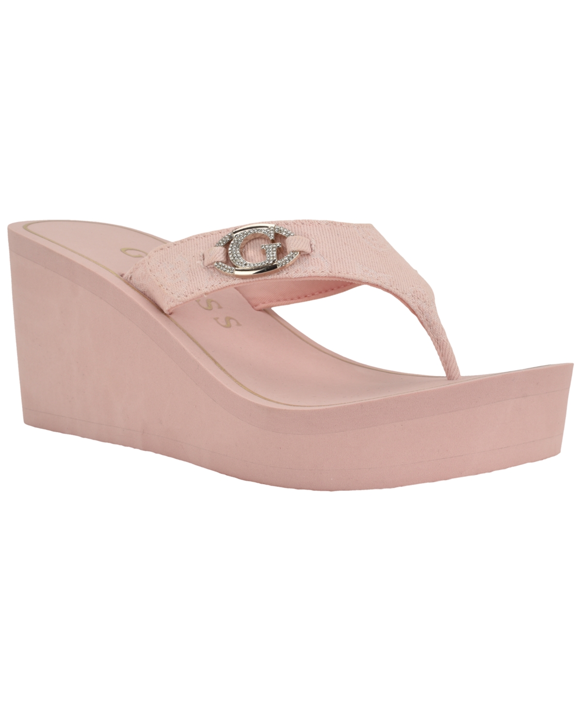 Click here for Guess Womens Shai Embellished Logo Eva High Wedge... prices