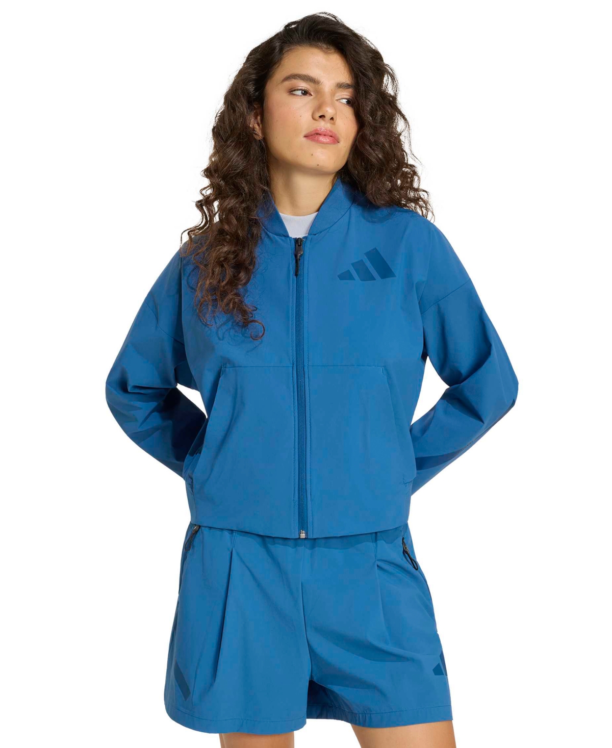 Click here for adidas Womens Sportswear Zip-Up Bomber Jacket - Du... prices