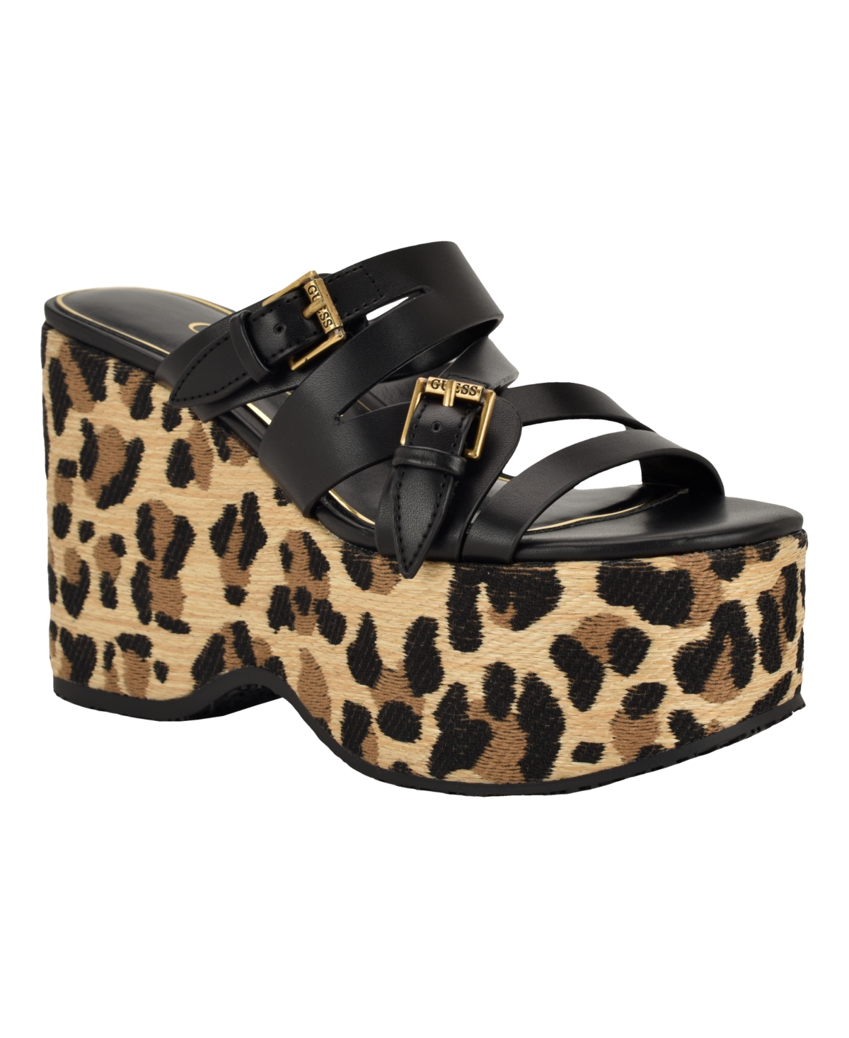 Click here for Guess Womens Nailah Strappy Buckles Cork Platform... prices