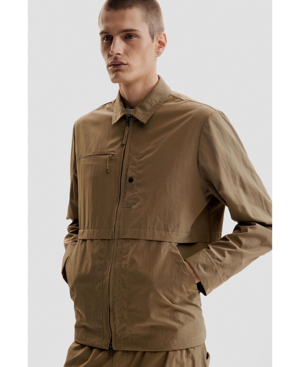 Click here for Desigual Mens Technical fabric shirt - Khaki prices