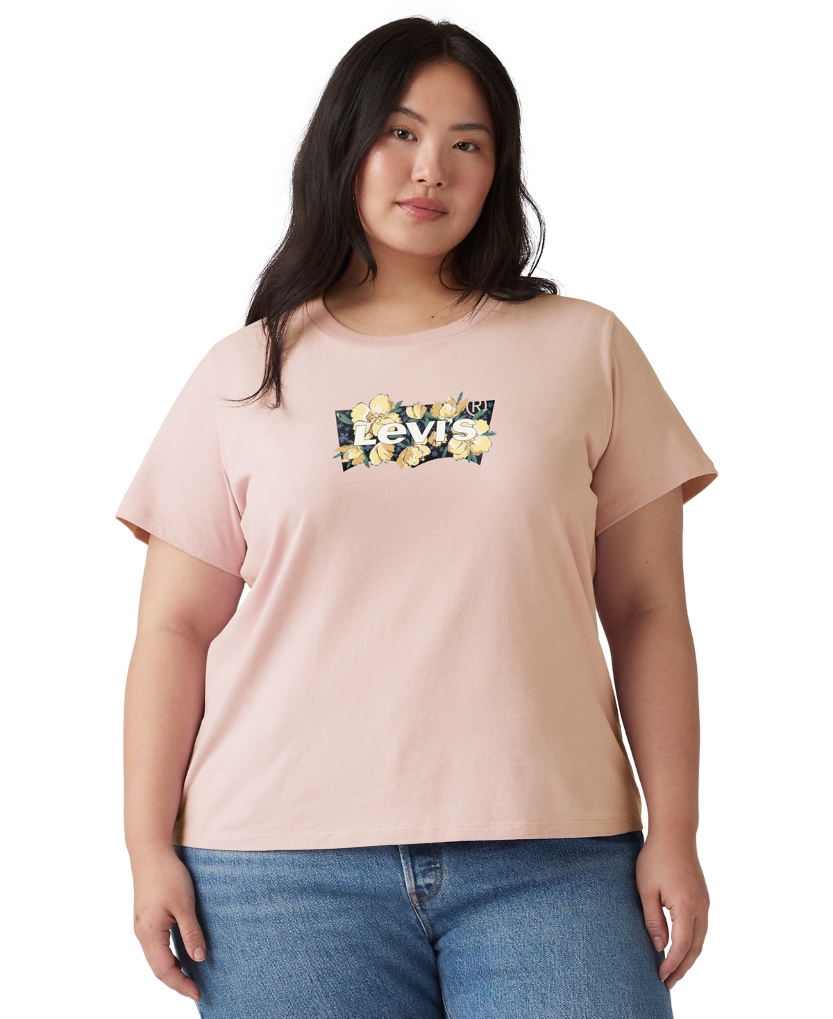 Click here for Levis Trendy Plus Size Perfect Logo Cotton T-Shirt... prices