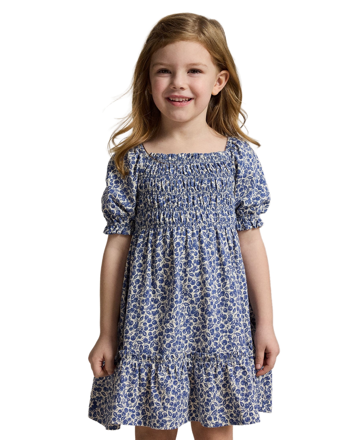 Click here for Polo Ralph Lauren Girls 2-6X Blueberry-Print Squar... prices