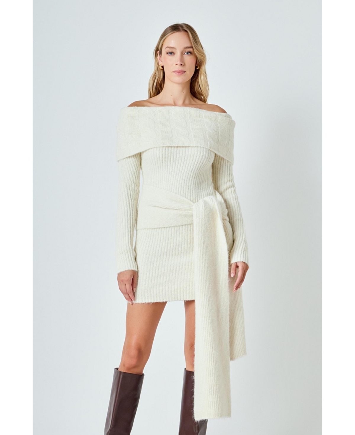 Click here for endless rose Womens Off Shoulder Sweater Mini Dres... prices