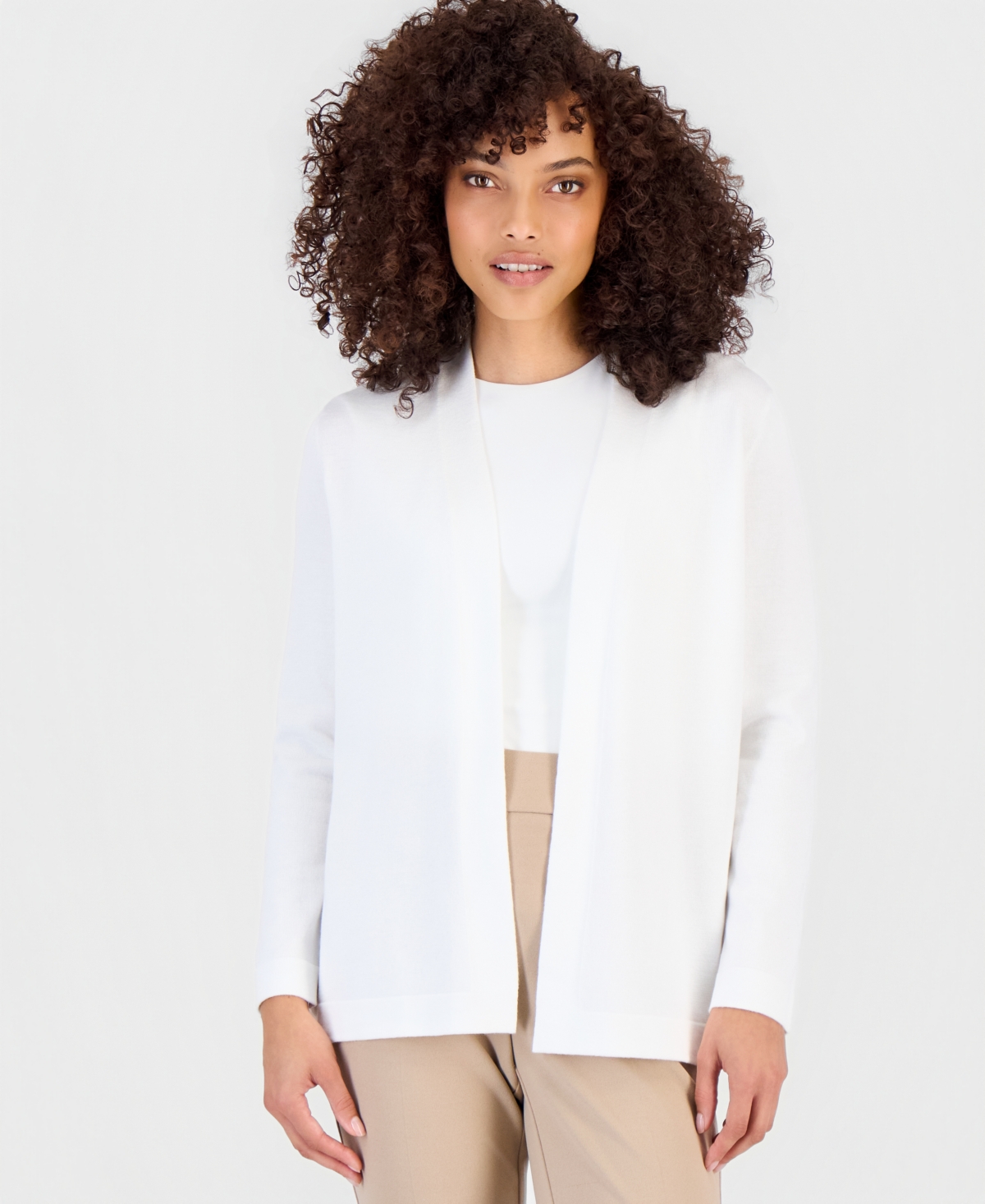 Click here for Anne Klein Essentials Petite Chatham Open-Front Ca... prices