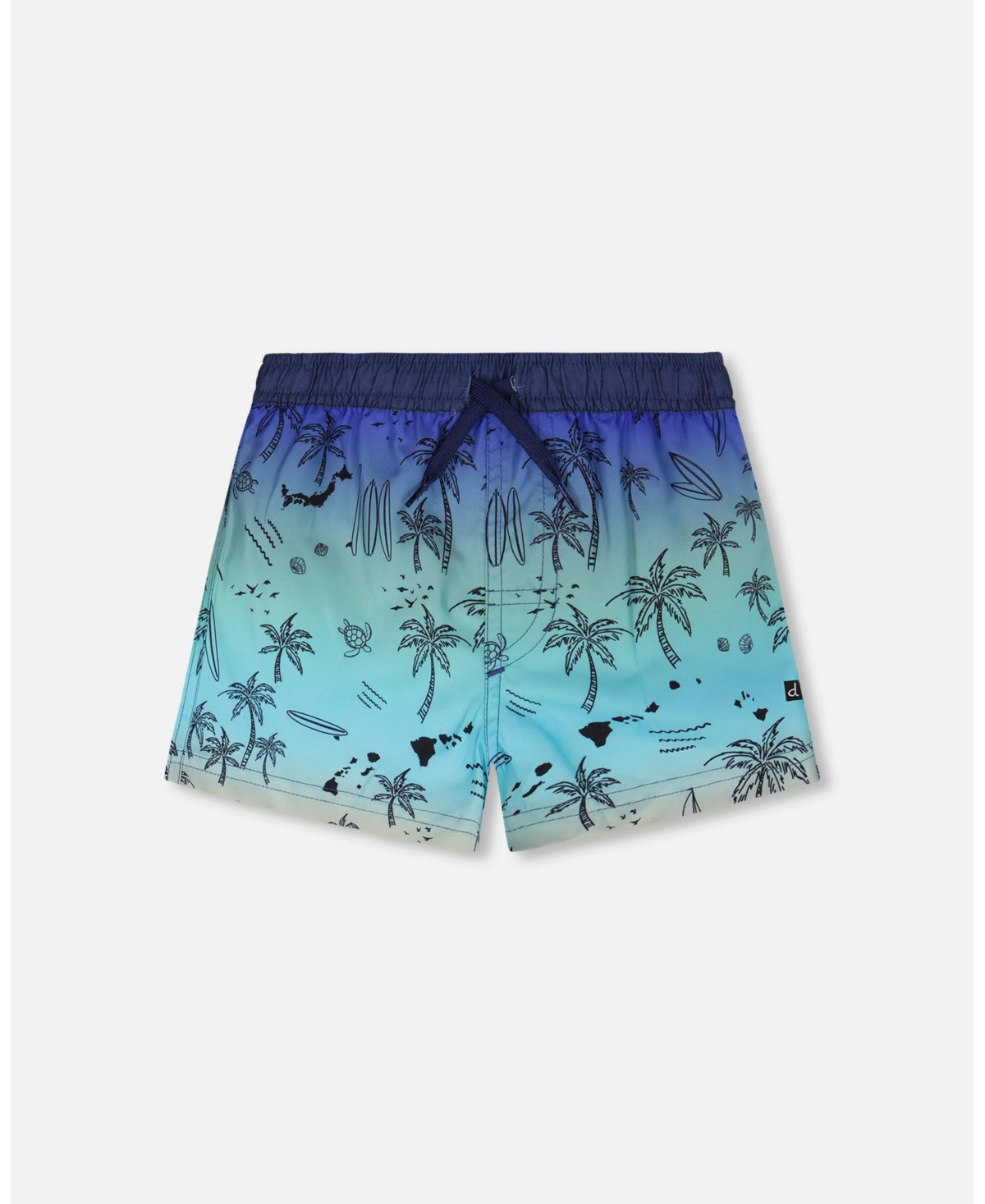 Click here for Deux par Deux Boys Boardshorts Beach Print - Blue... prices