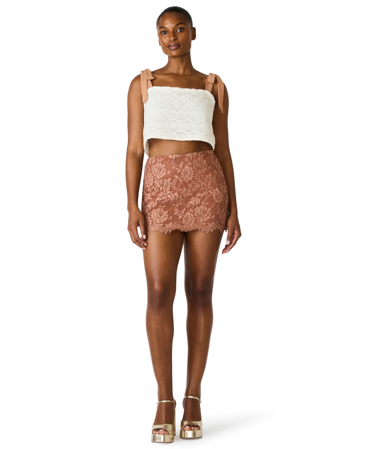 Click here for Steve Madden Womens Cindi Mini Skirt - Mocha Mouss... prices