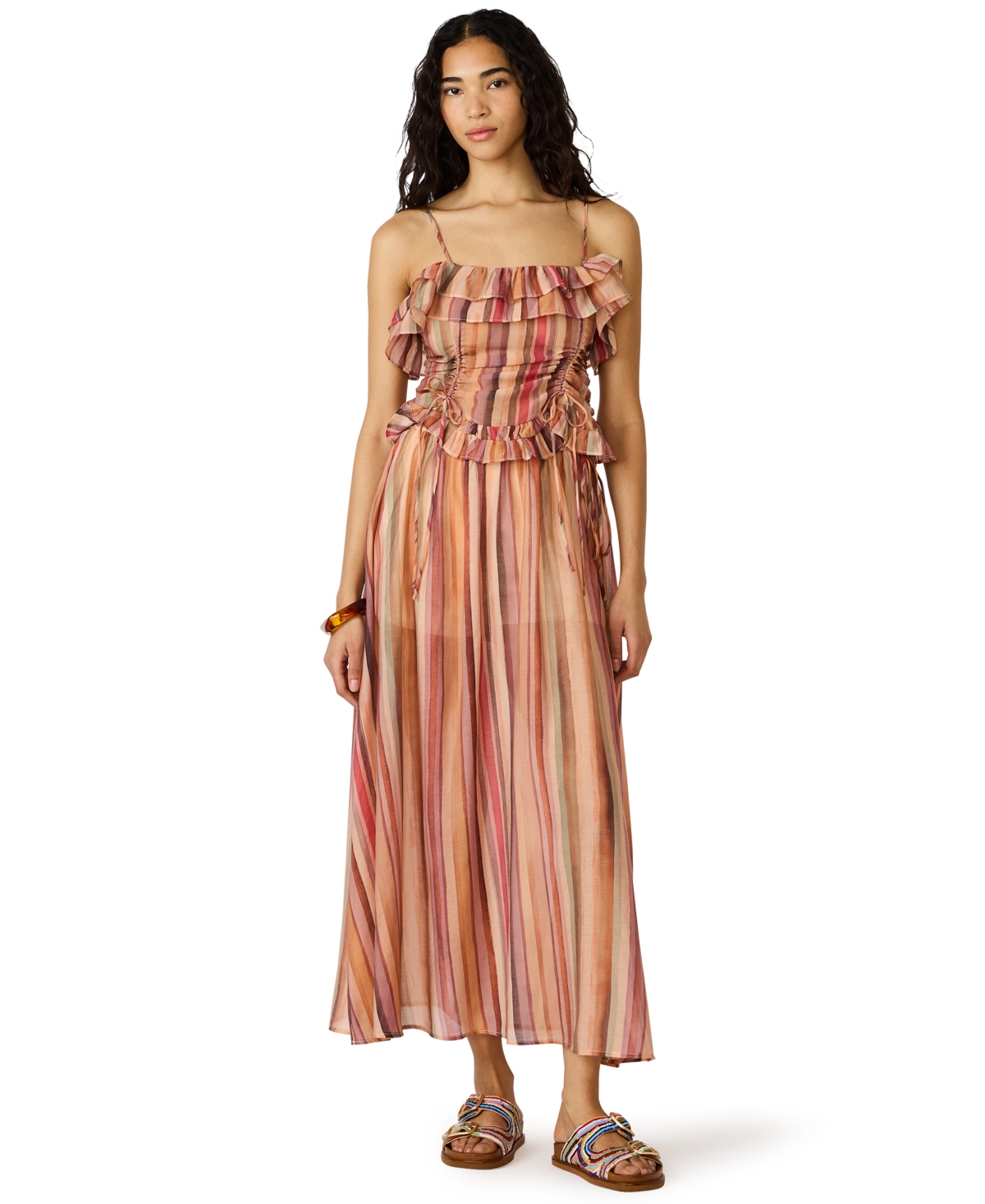 Click here for Steve Madden Womens Square Neck Top - Painted Stri... prices