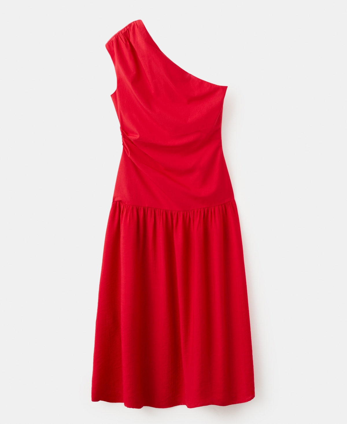Click here for Mango Womens Asymmetrical Pleated Dress - Red prices