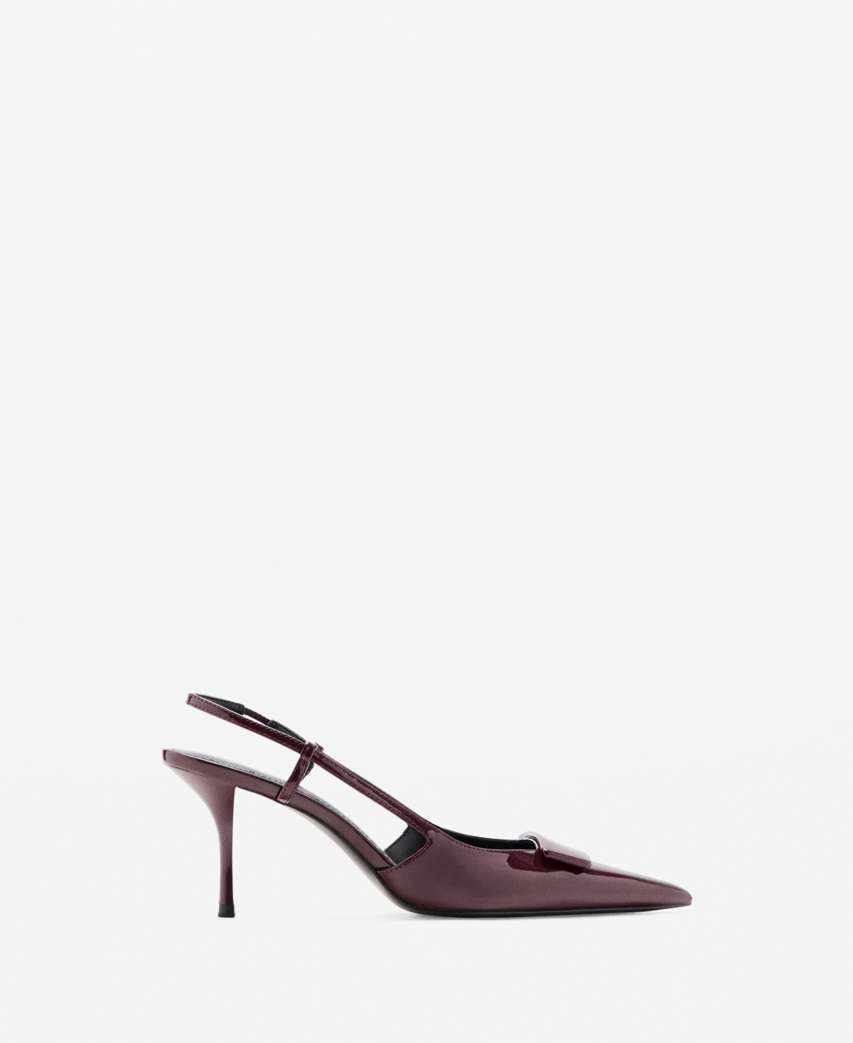 Click here for Mango Womens Patent Heeled Shoes - Burgundy prices