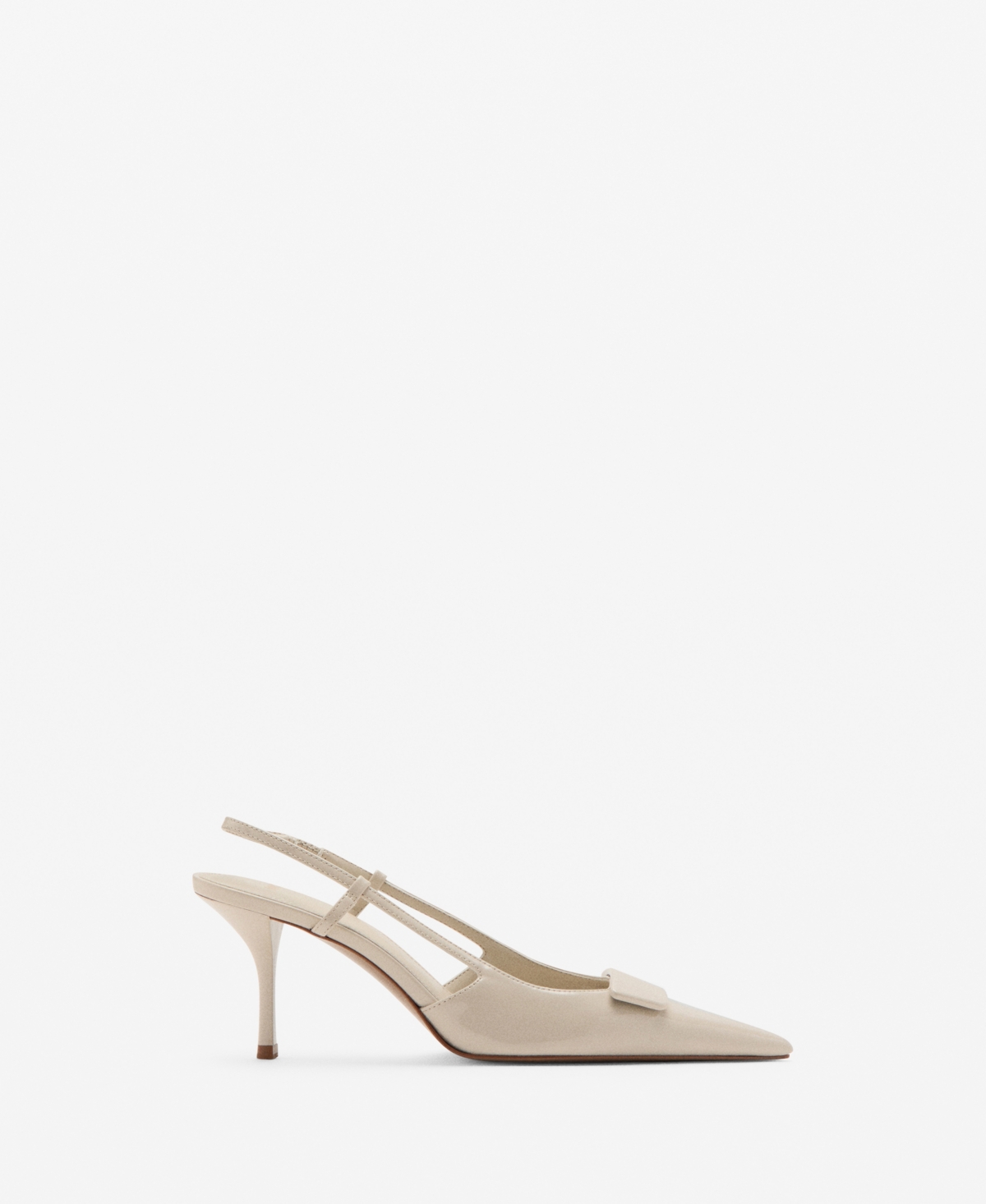 Click here for Mango Womens Patent Heeled Shoes - Ecru prices