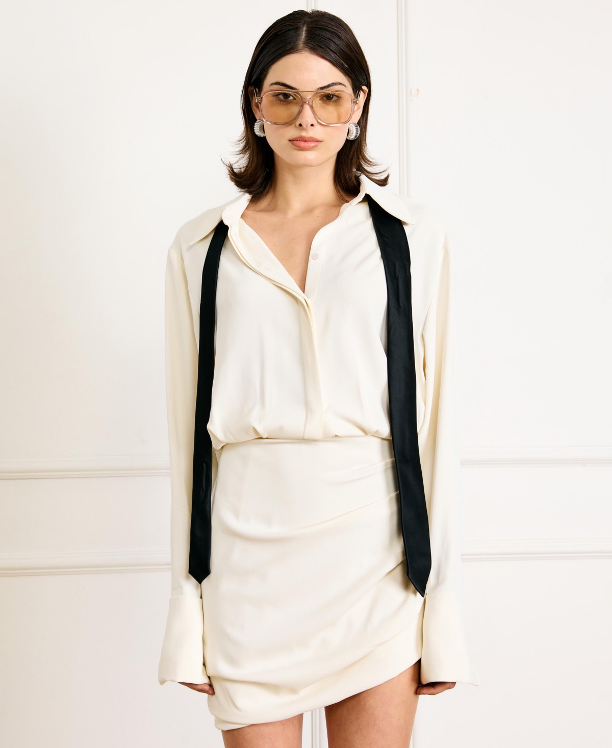 Click here for Line & Dot Womens Adelaide Collared Shirt Dress -... prices