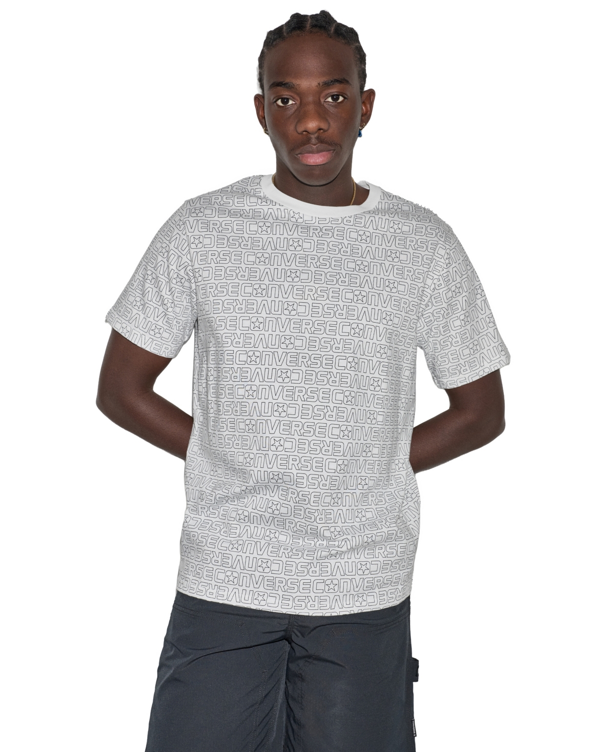 Click here for Converse Mens 3D Logo Short-Sleeve T-Shirt - White prices