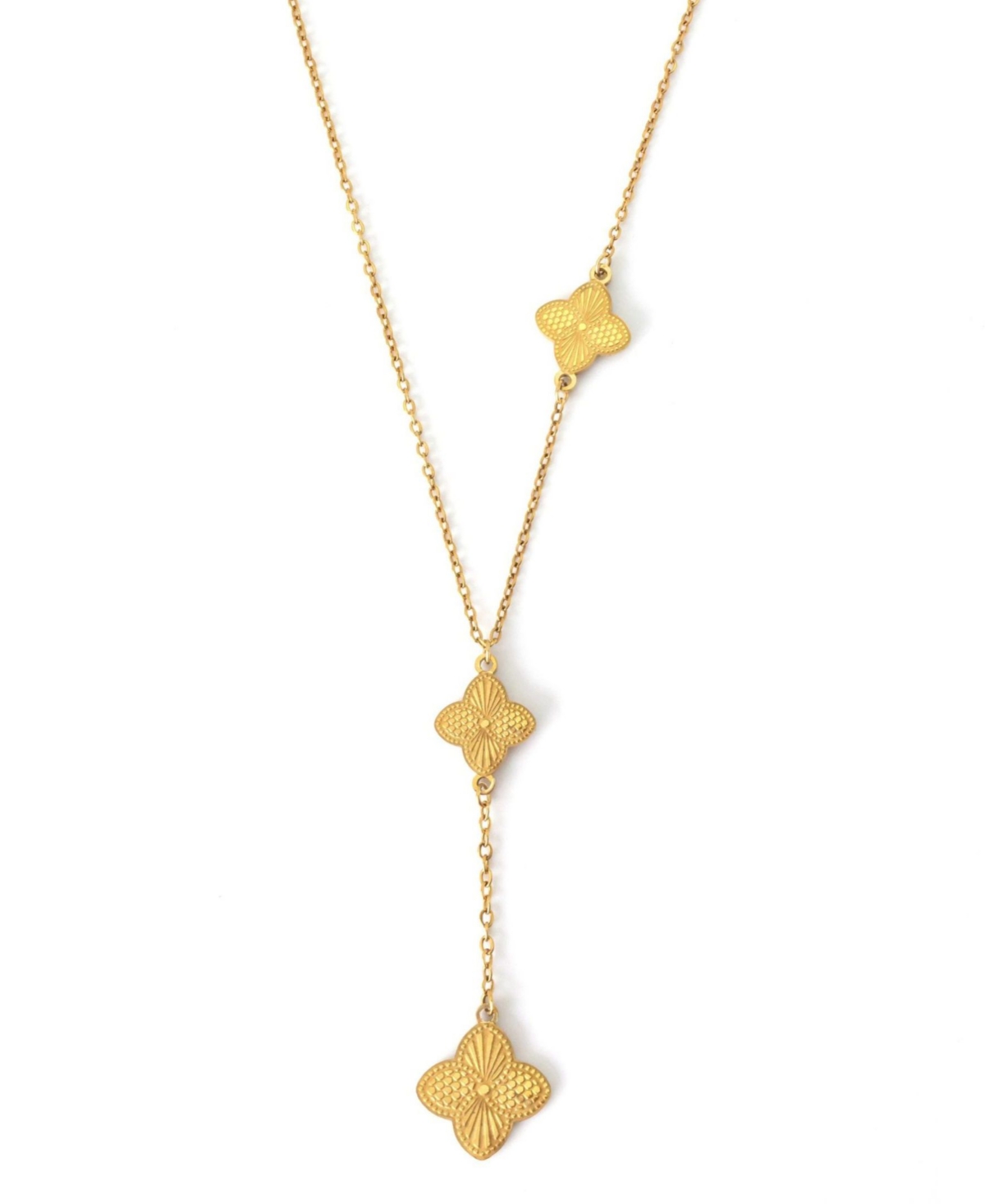 Click here for Adornia Tarnish Resistant Gold Pointed 3-Clover Y-... prices