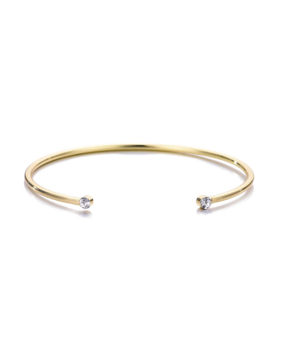Click here for Adornia Gold Crystal Ends Open Cuff Bracelet - Gol... prices