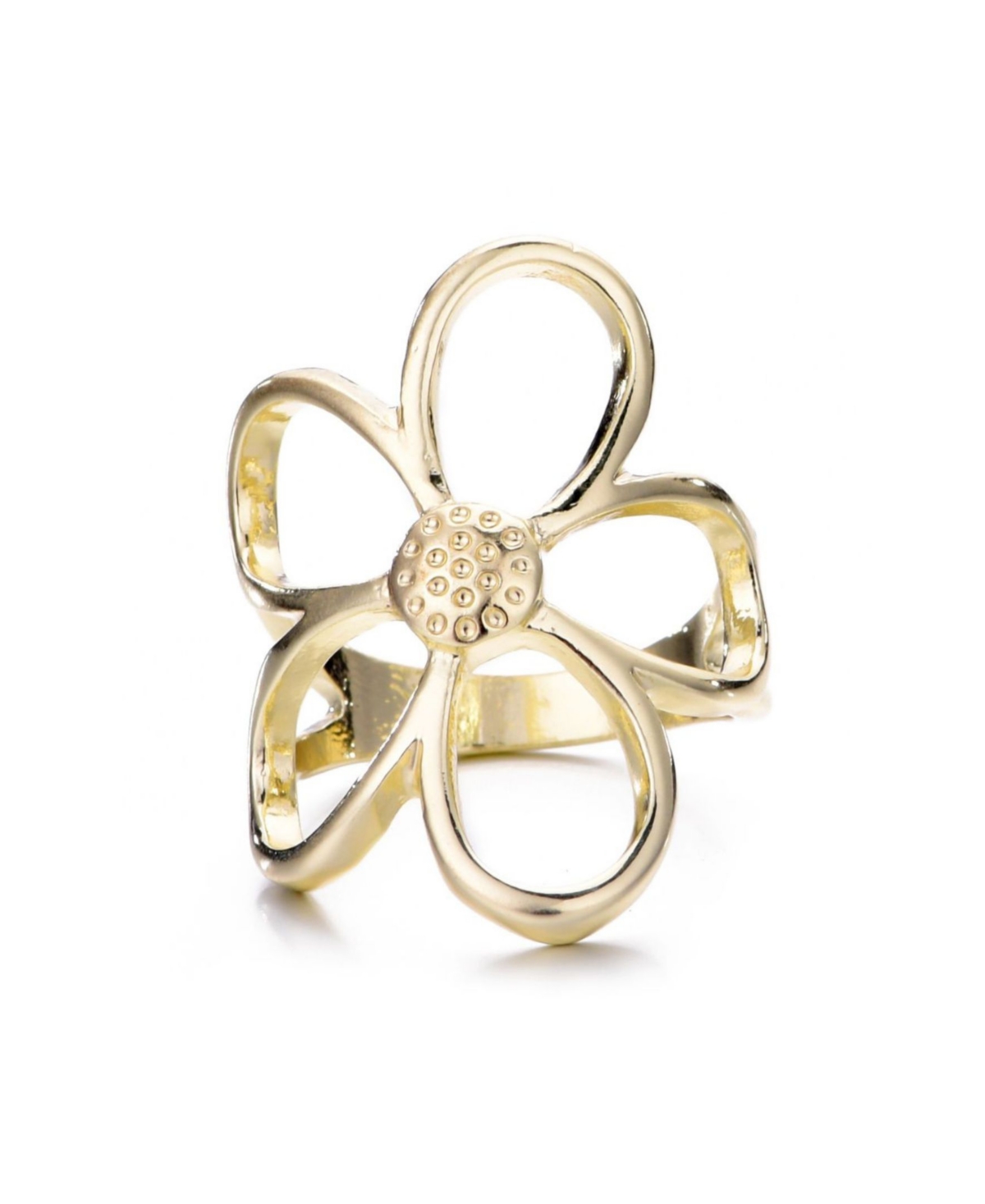Click here for Adornia Gold Flower Outline Ring - Gold prices