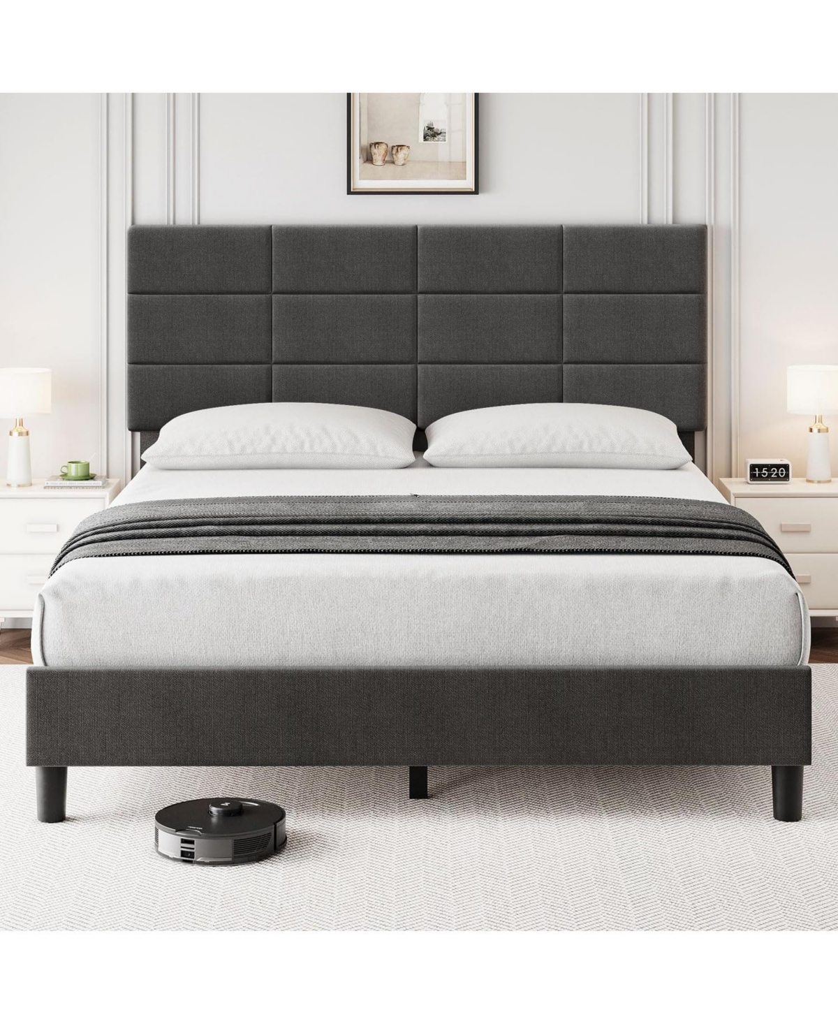 Click here for gaomon Full Size Upholstered Platform Bed with Hea... prices