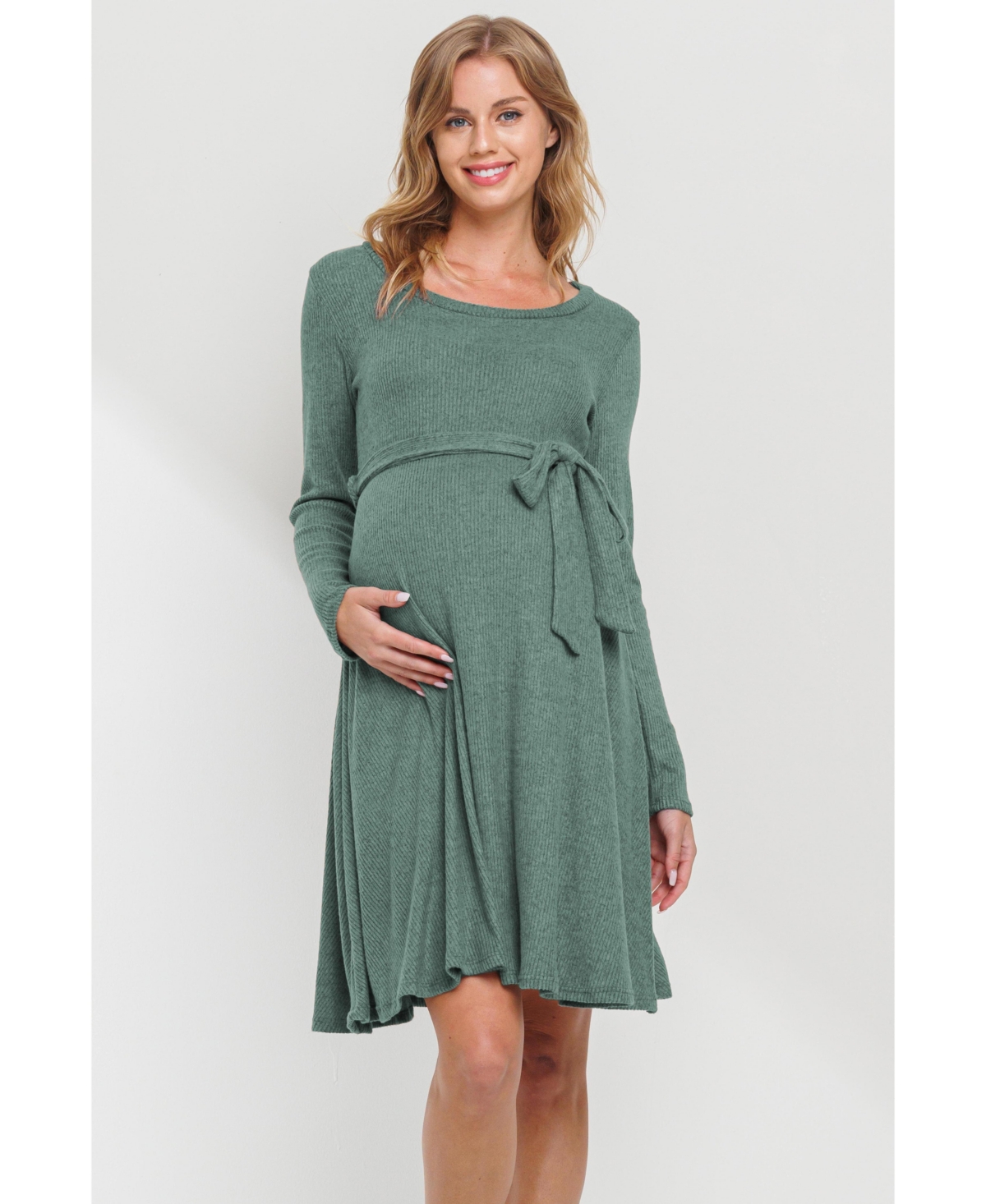 Click here for Hello Miz Maternity Rib Knit Empire Waist Long Sle... prices