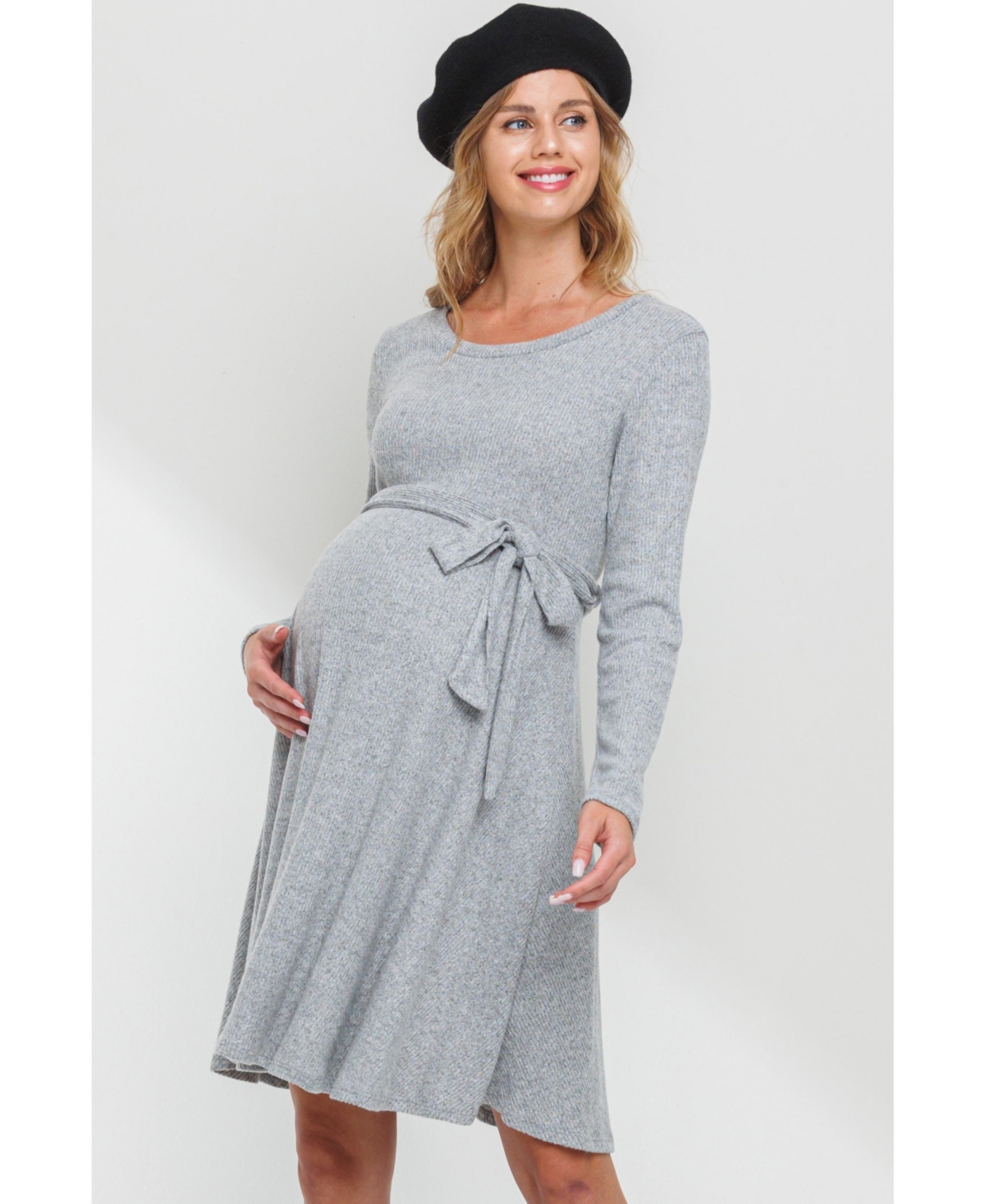 Click here for Hello Miz Maternity Rib Knit Empire Waist Long Sle... prices