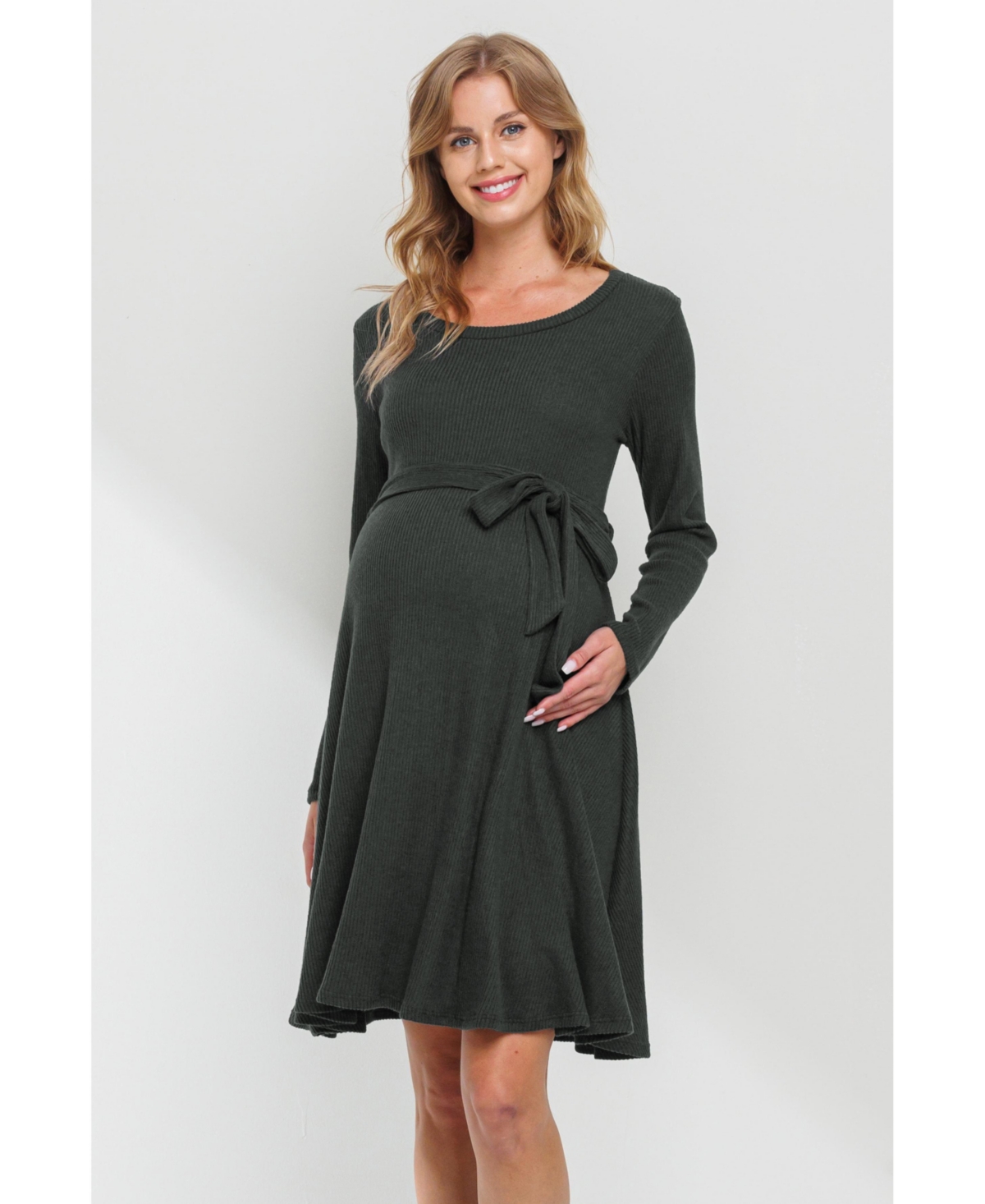 Click here for Hello Miz Maternity Rib Knit Empire Waist Long Sle... prices