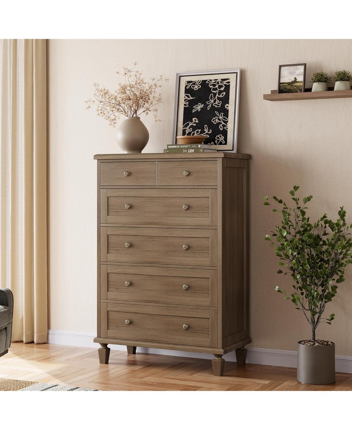 Click here for gaomon Vintage 6 Drawer Dresser for Bedroom  Tall... prices