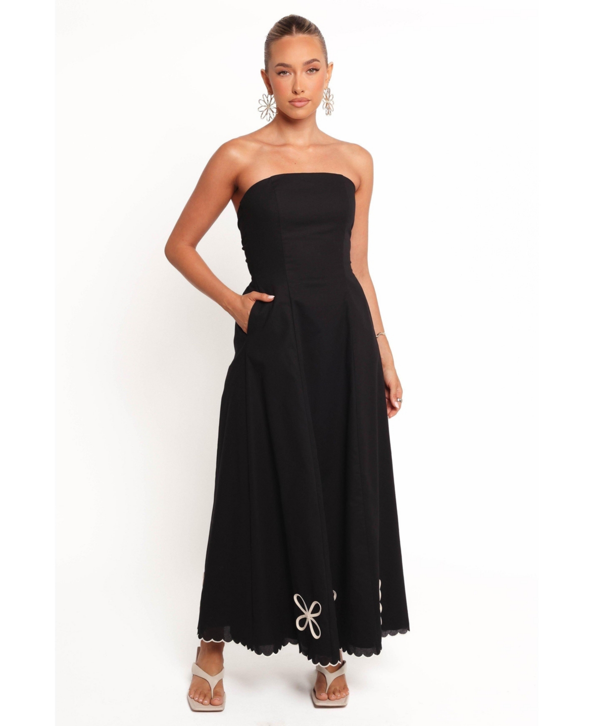 Click here for Petal and Pup Womens Paola Midi Dress - Black prices