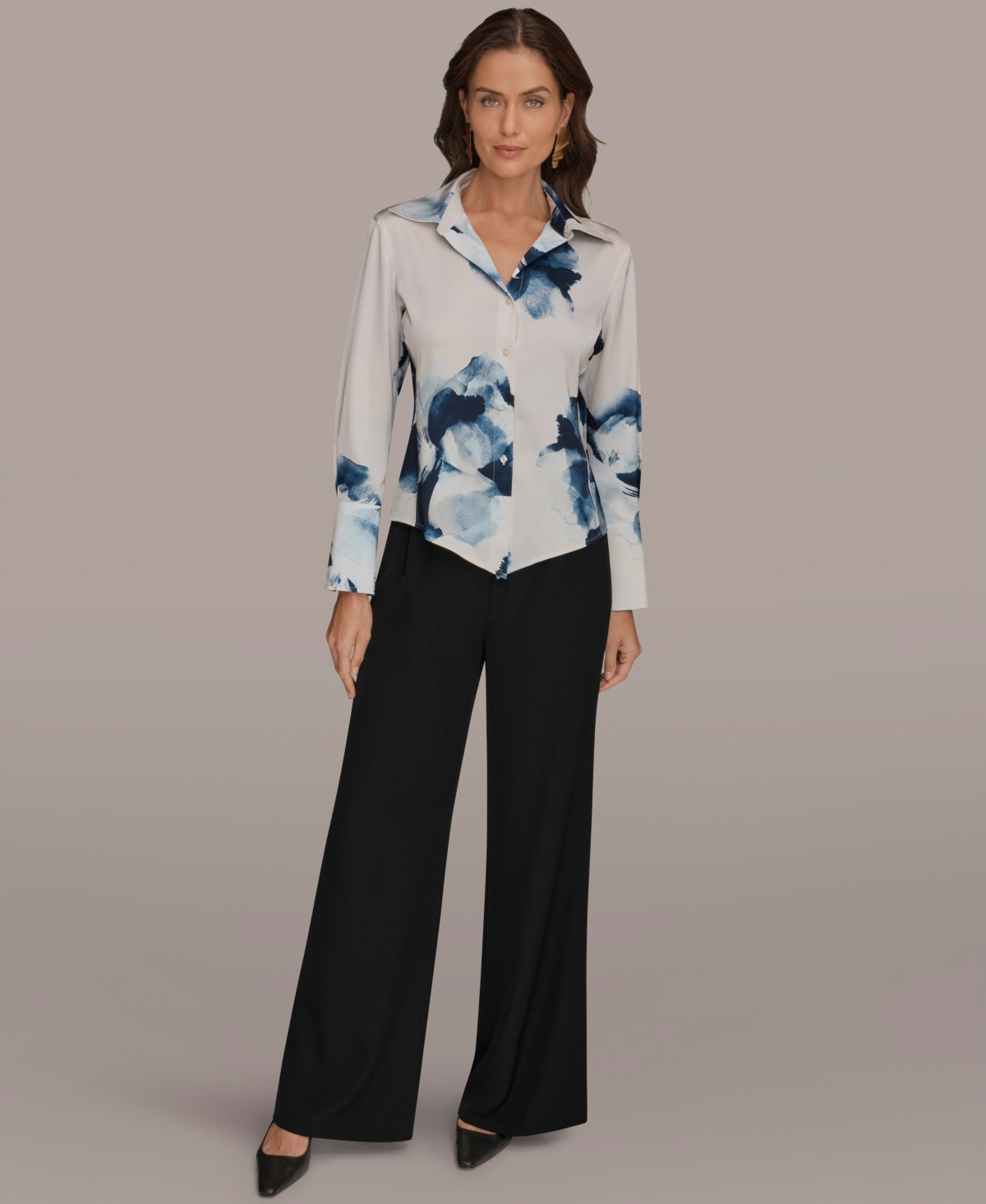 Click here for Donna Karan New York Petite Long-Sleeve Shirt - Ni... prices